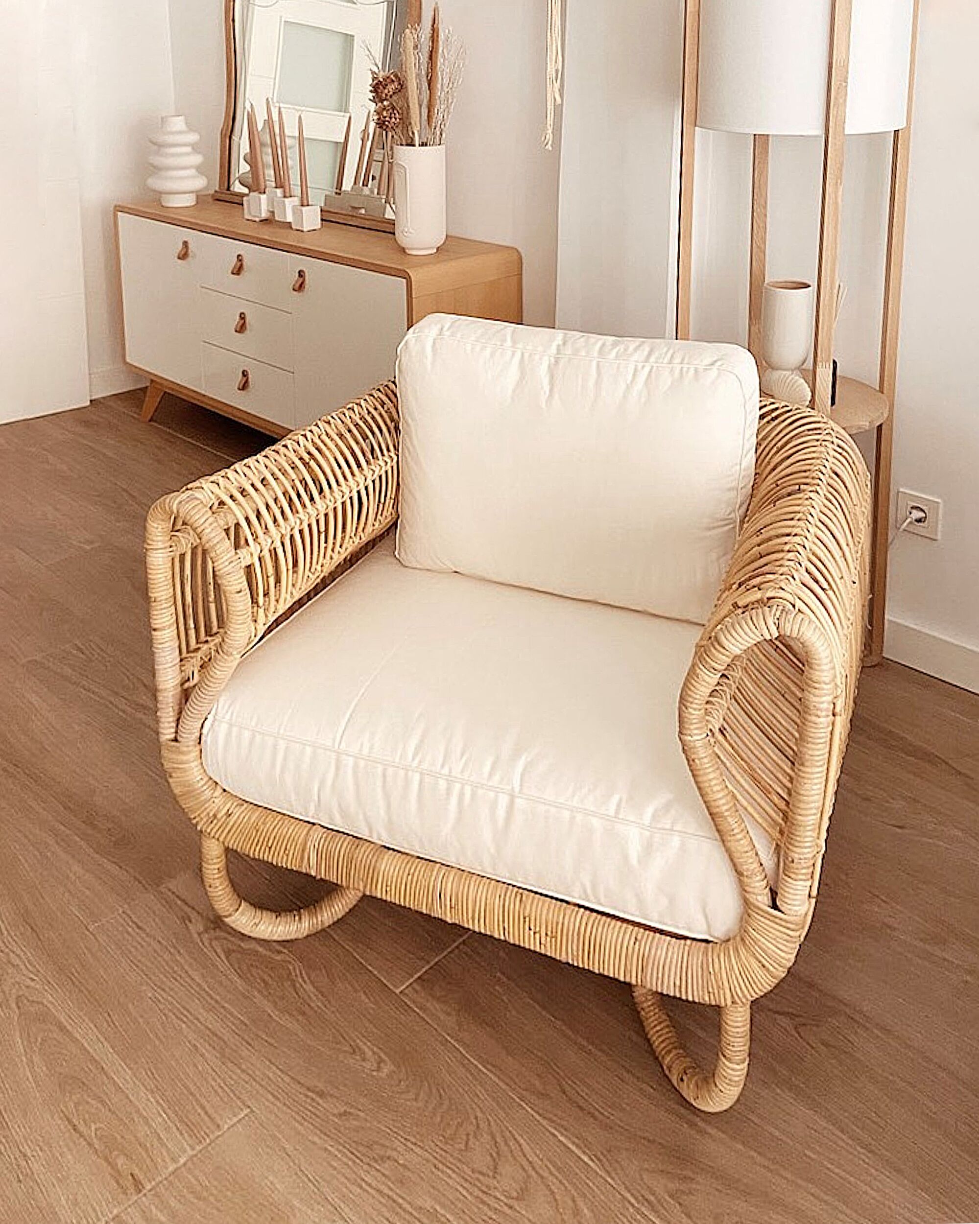 Rattan Armchair Beige DOLCEDO | Beliani.co.uk