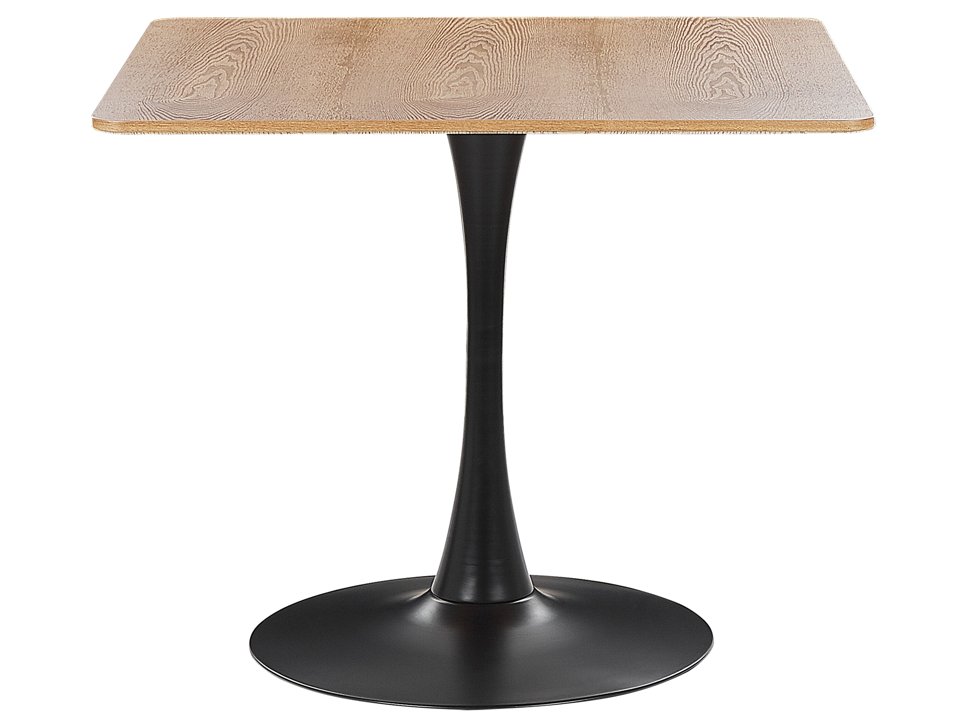 Dining Table 90 x 90 cm Light Wood with Black BOCA | Beliani.co.uk