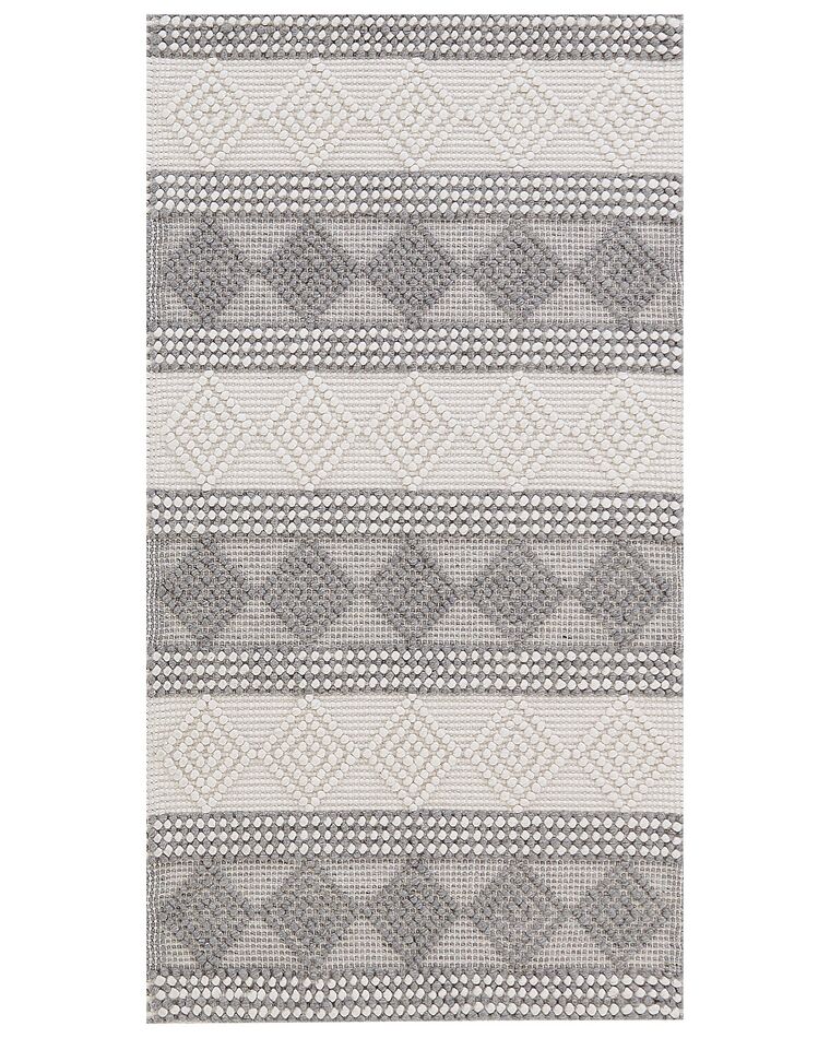 Gulvteppe i beige og grått ull 80 x 150 cm BOZOVA | Beliani.no