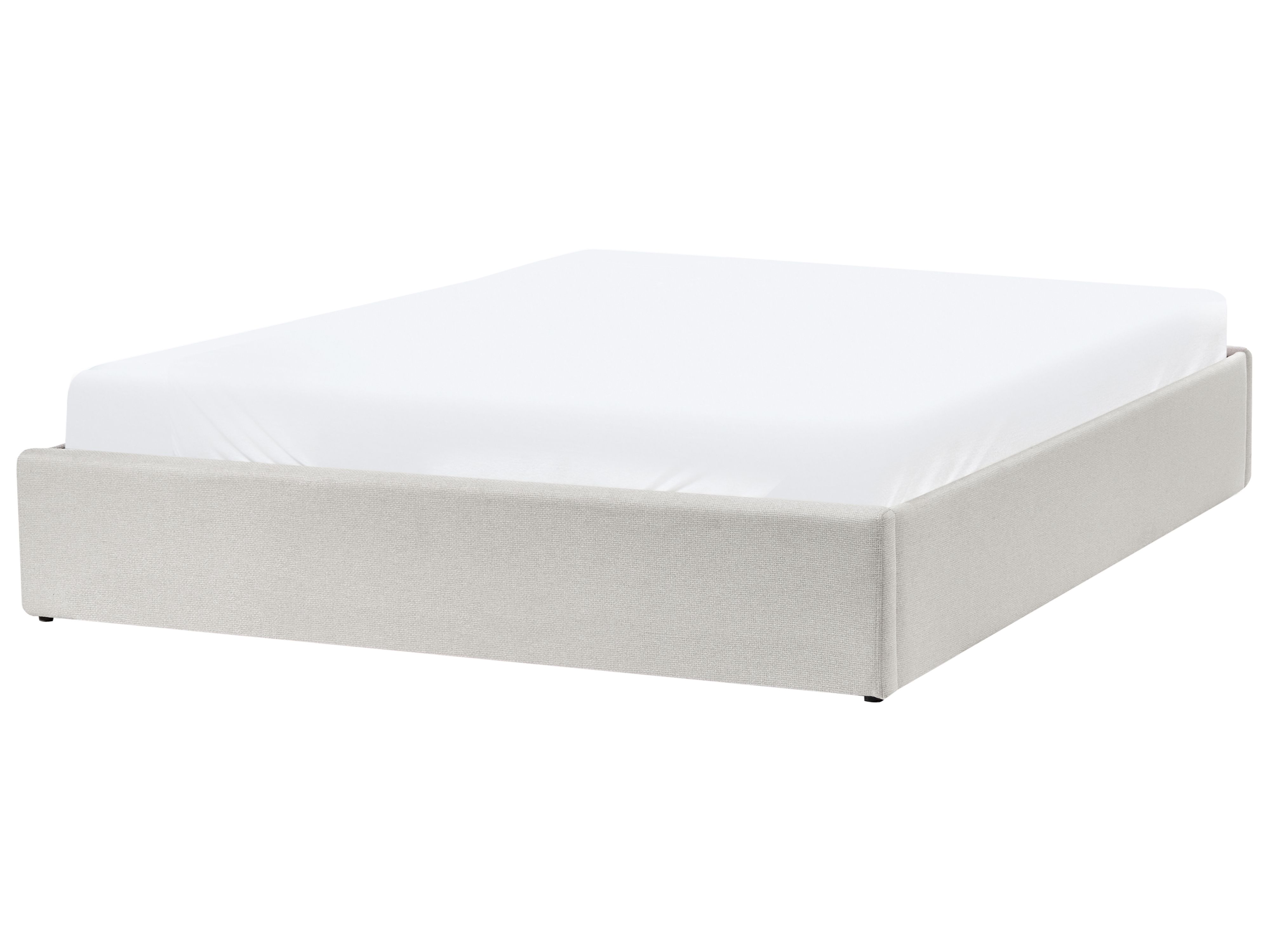 Dobbeltseng med opbevaring beige 160 x 200 cm DINAN | Beliani.dk