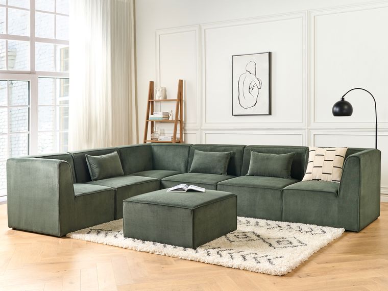 Sillón modular de pana verde oscuro LEMVIG | Beliani.es