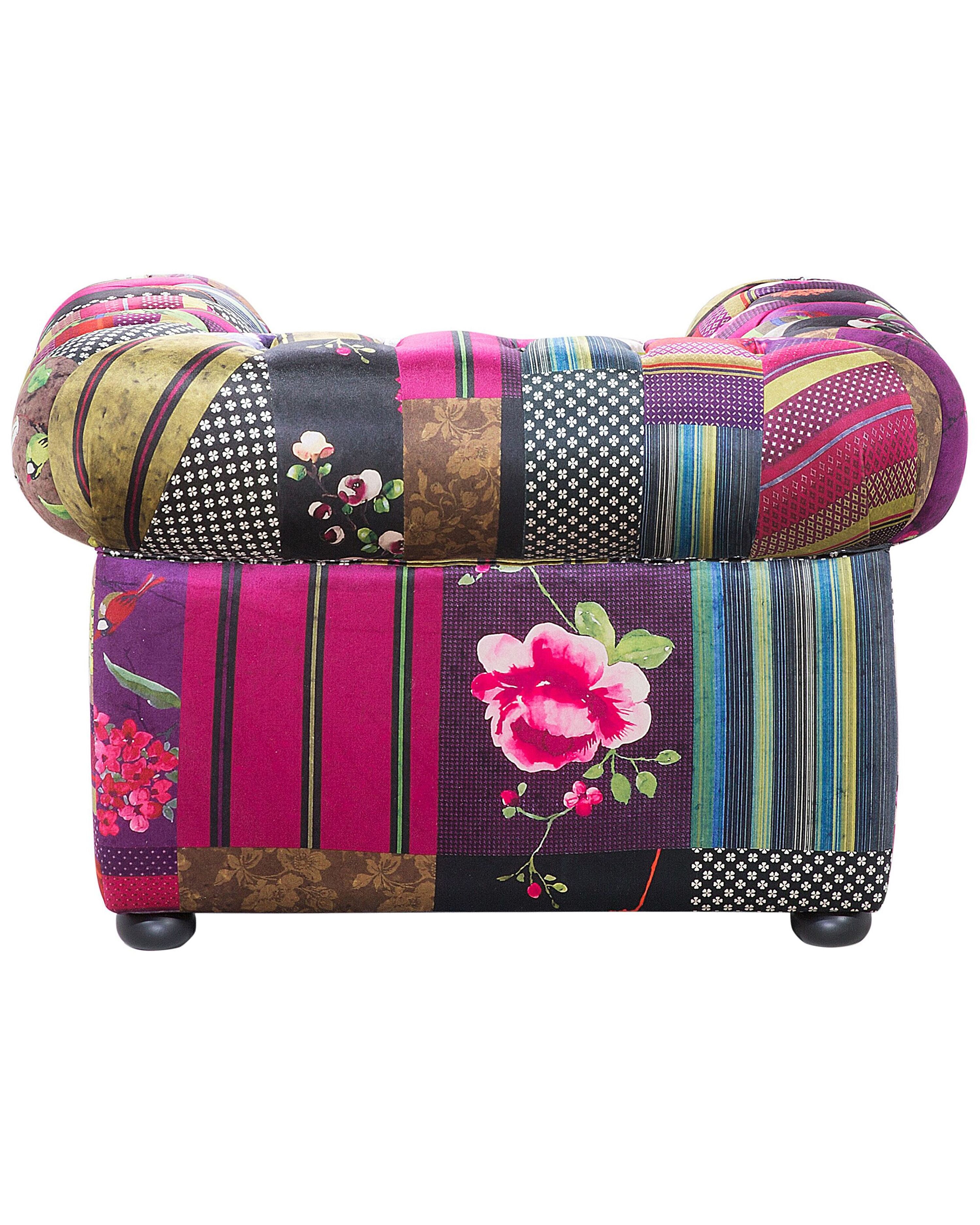 Fotel patchwork fioletowy CHESTERFIELD | Beliani.pl