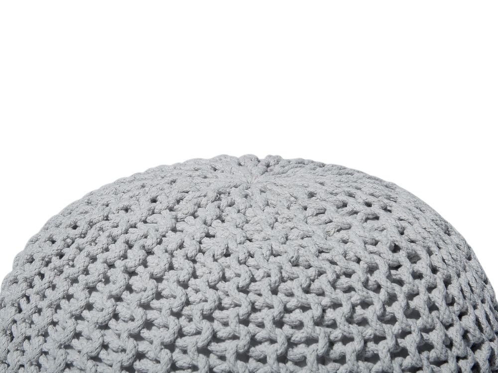 Puff strikket lysegrå 40x40x25 cm CONRAD | Beliani.no