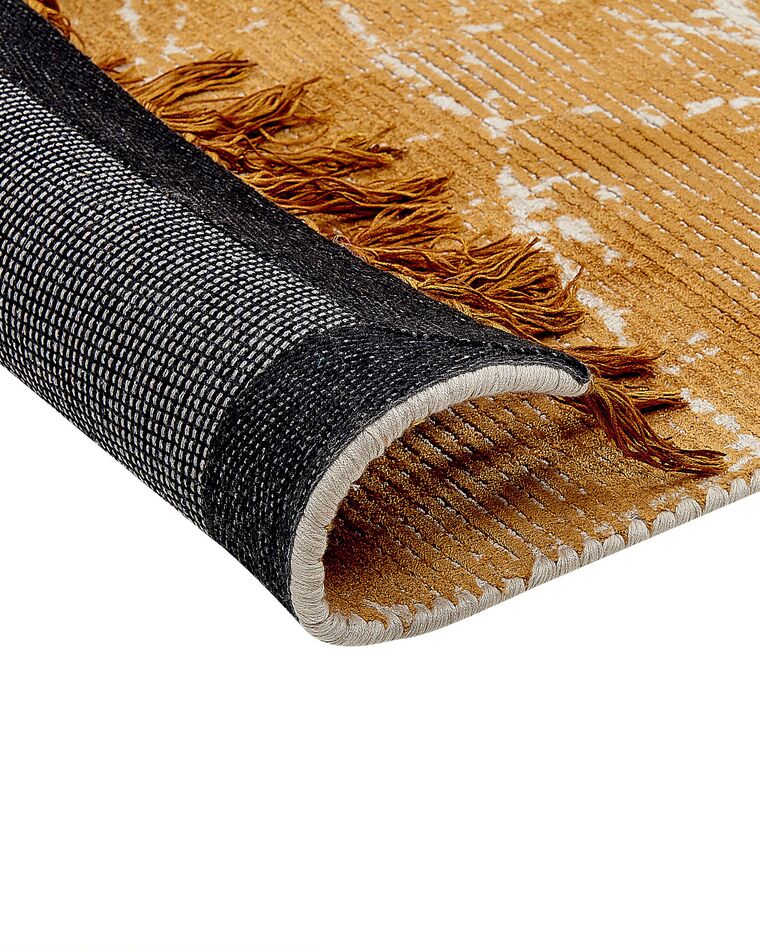 Viscose vloerkleed 80 x 150 cm oranje HANLI | Gratis Levering