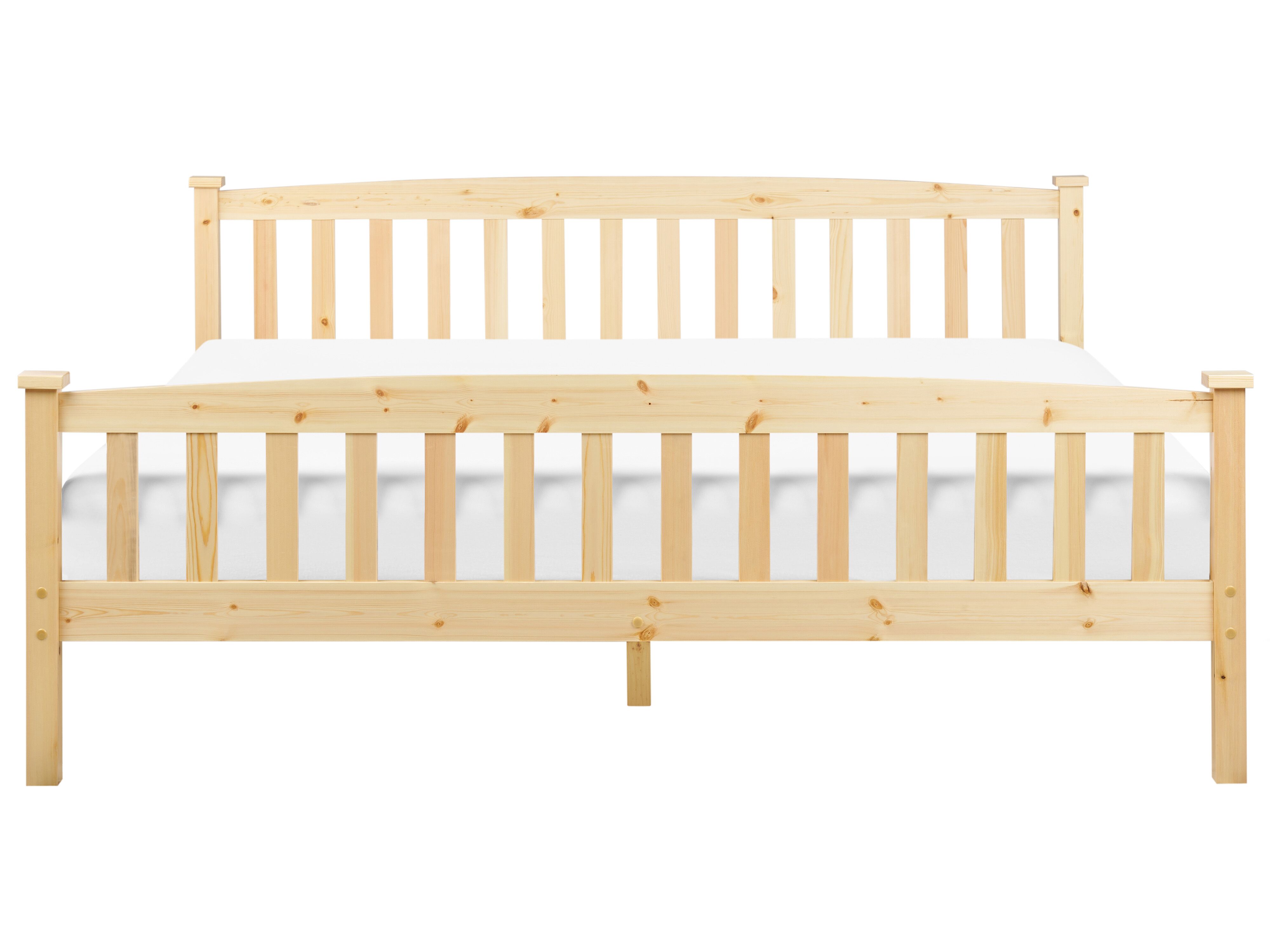 Dobbeltseng lyst fyrretræ 180 x 200 cm GIVERNY | Beliani.dk