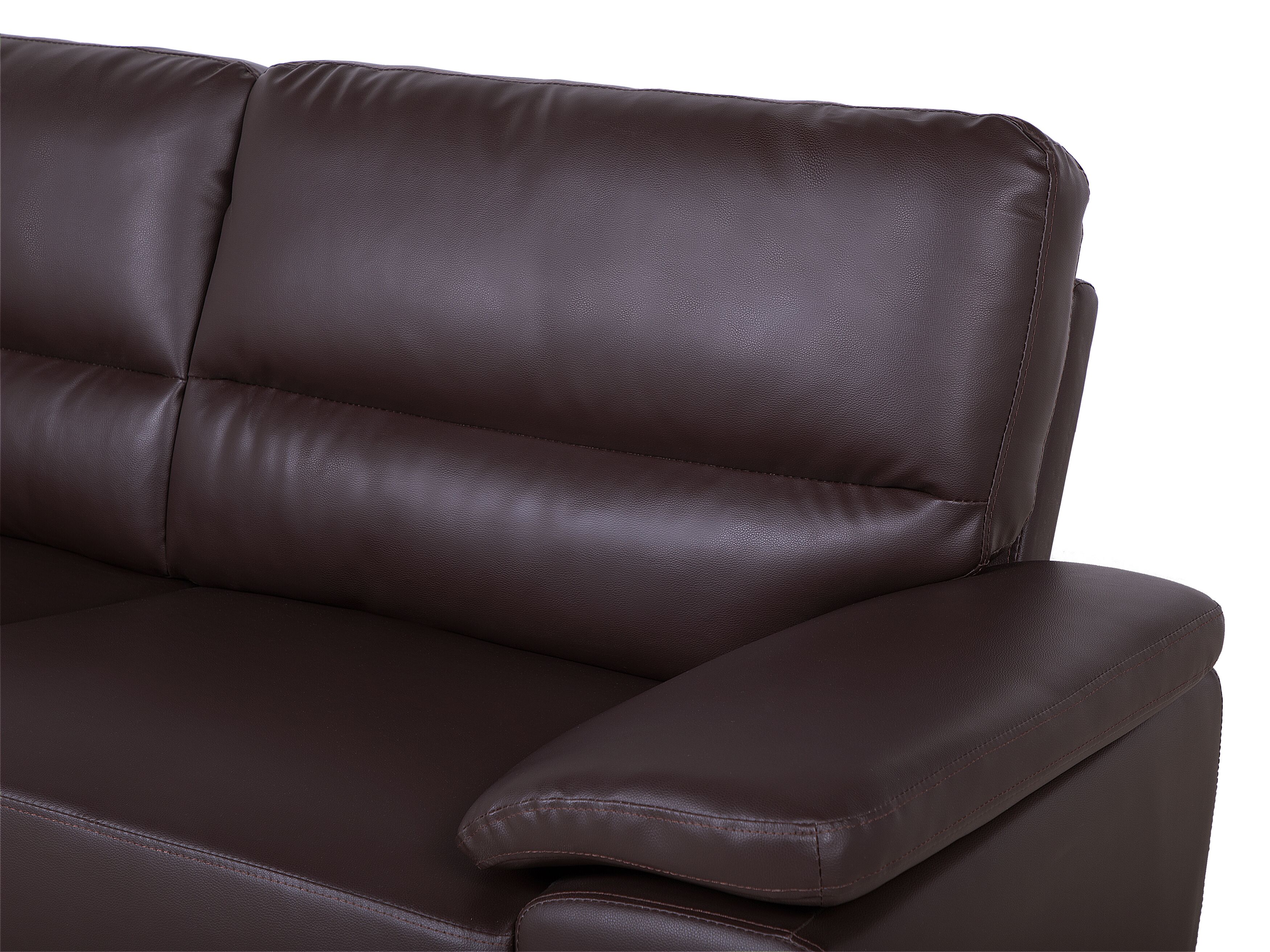 3 Seater Faux Leather Sofa Brown VOGAR | Beliani.co.uk
