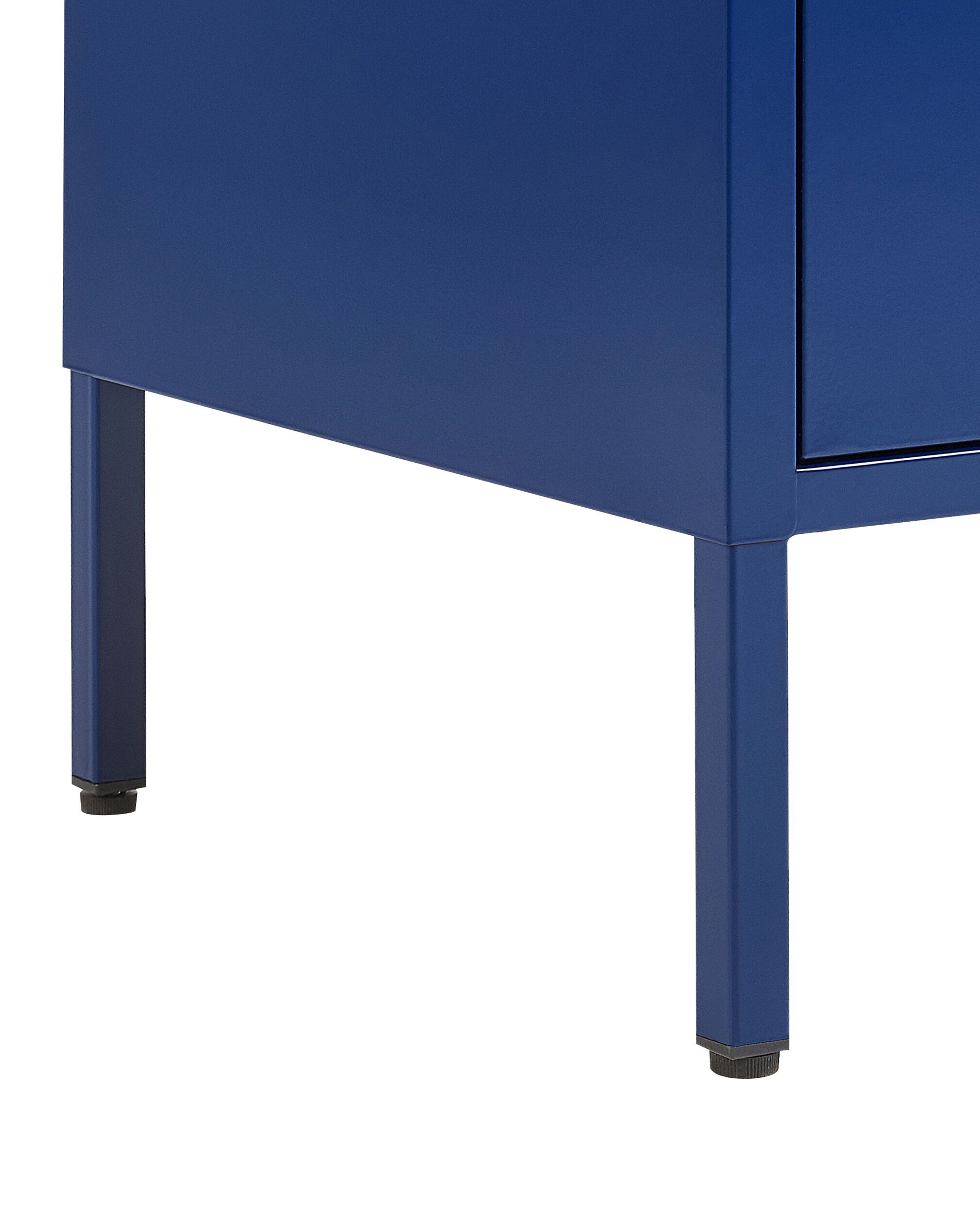 3 Drawer Metal Storage Cabinet Navy Blue WOSTOK | Beliani.co.uk