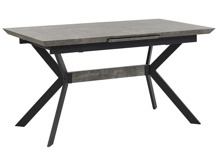 Extending Dining Table 140/180 x 80 cm Grey and Black BENSON | Beliani ...