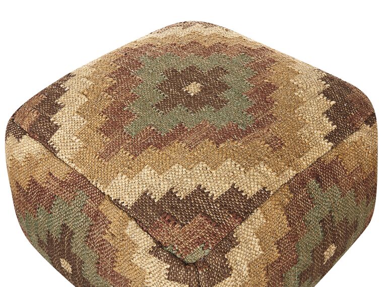 Jute Pouffe 50 x 50 cm Multicolour MAGURI | Beliani.co.uk