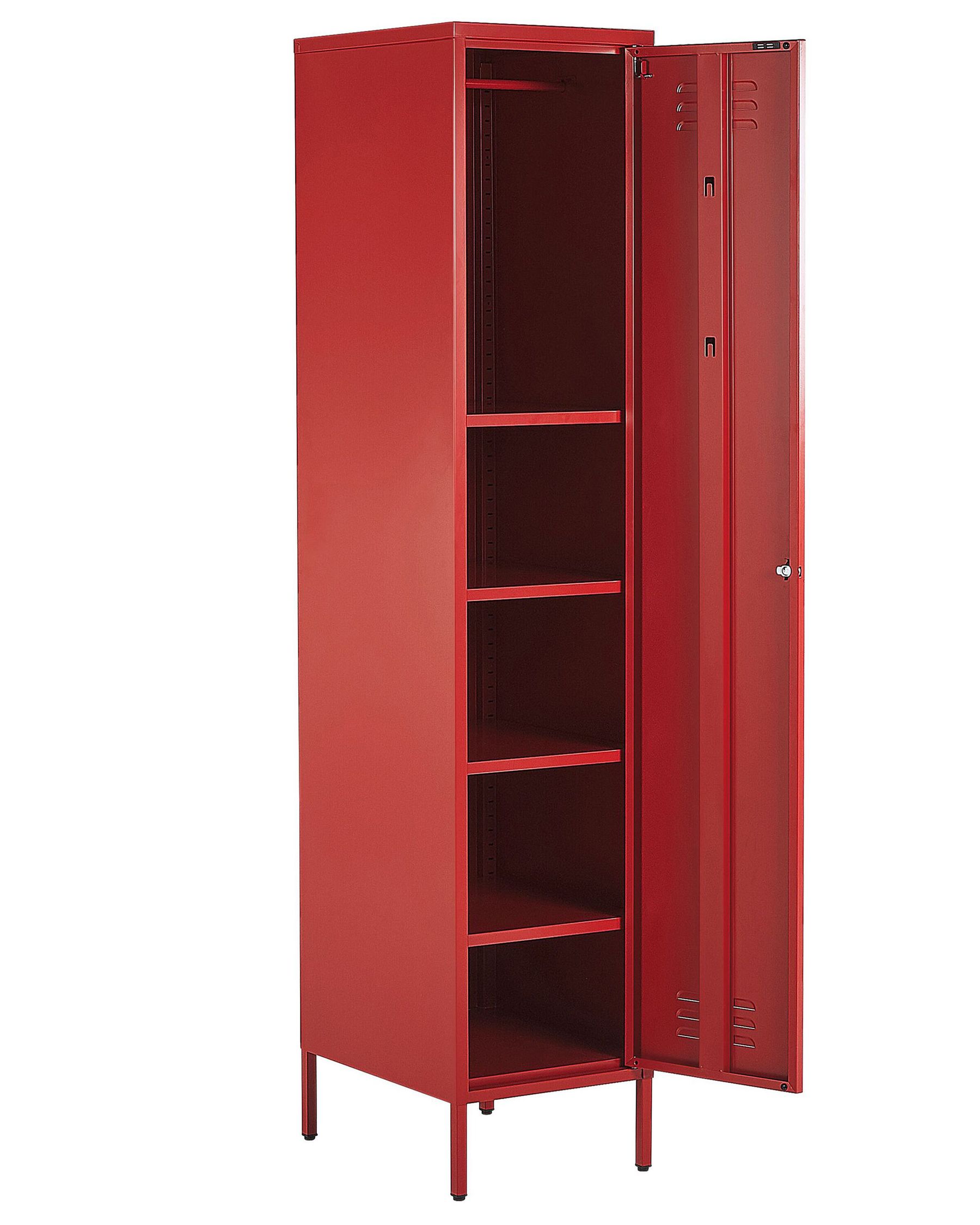 Metal Storage Cabinet Red FROME | Beliani.co.uk