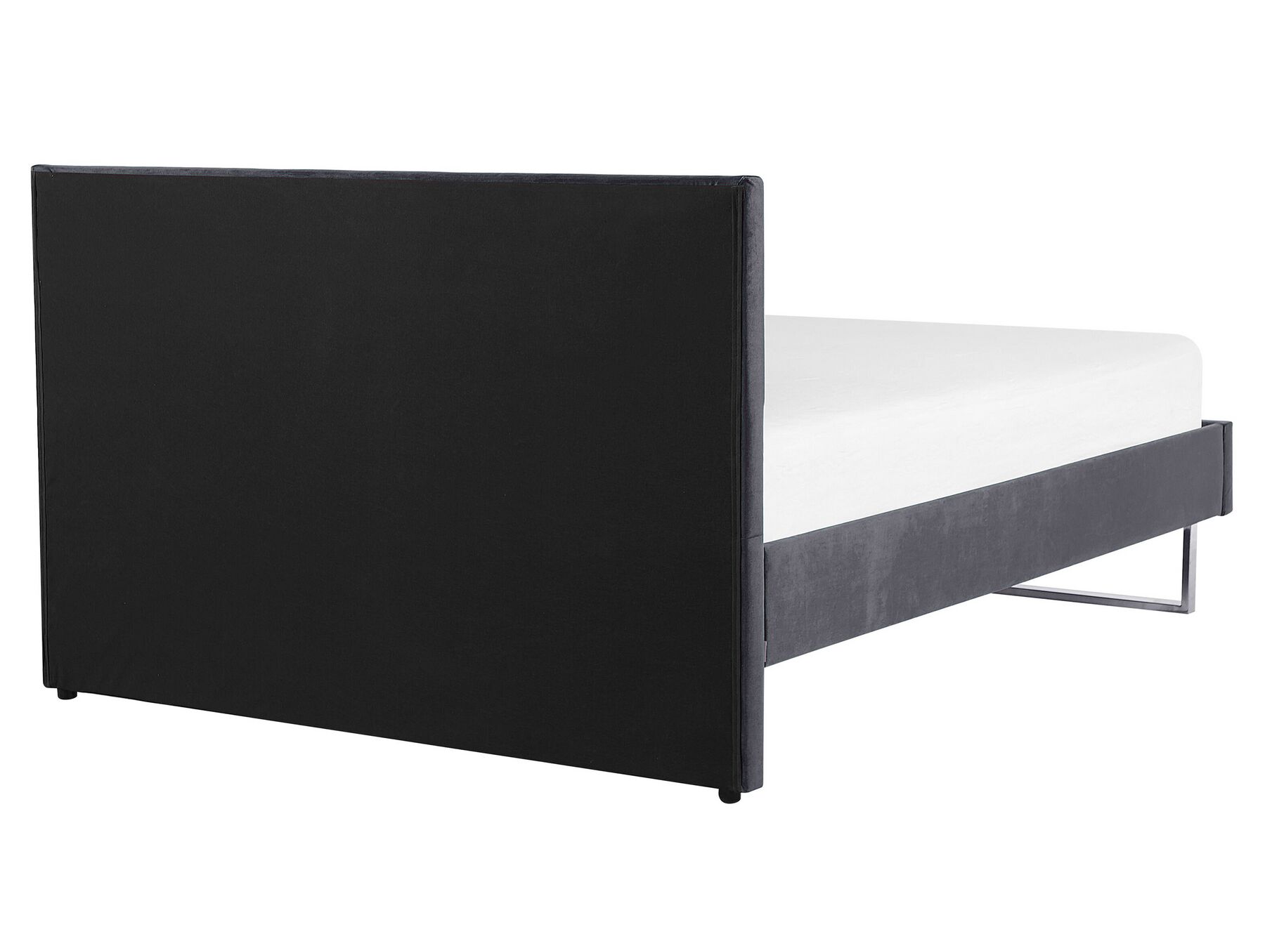 Dobbeltseng 160x200 cm fløyel grå BELLOU | Beliani.no