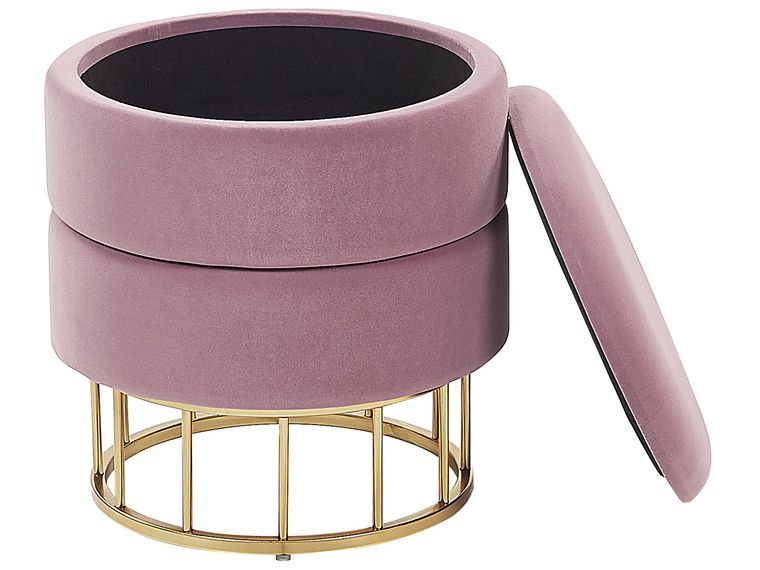 Poef fluweel roze ELGIN | Gratis Levering