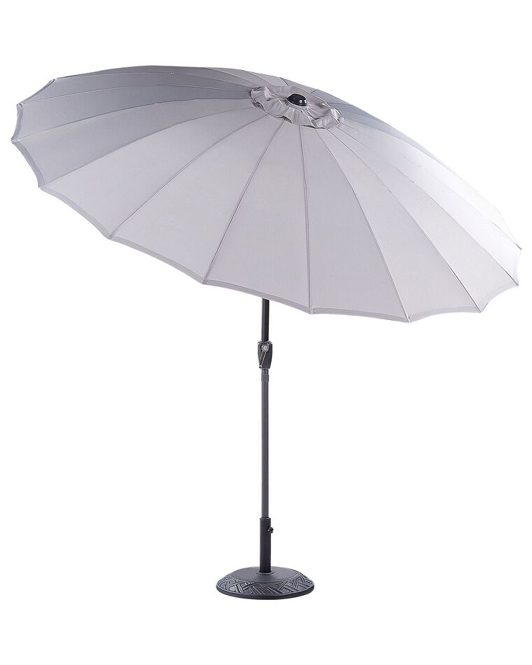 Parasol de jardin ⌀ 2.55 m gris clair BAIA | Beliani.fr