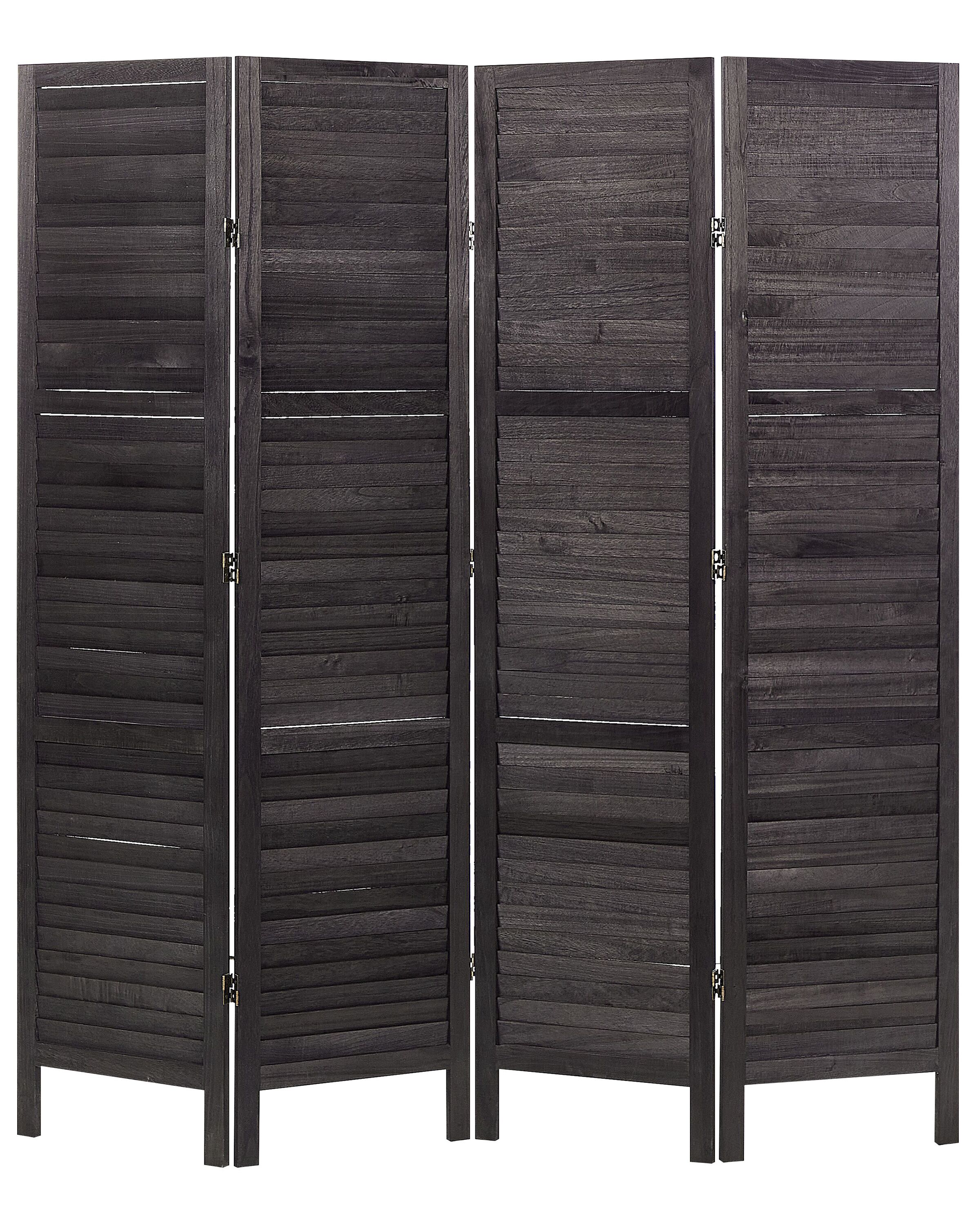 Wooden Folding 4 Panel Room Divider 170 x 163 cm Dark Brown AVENES ...