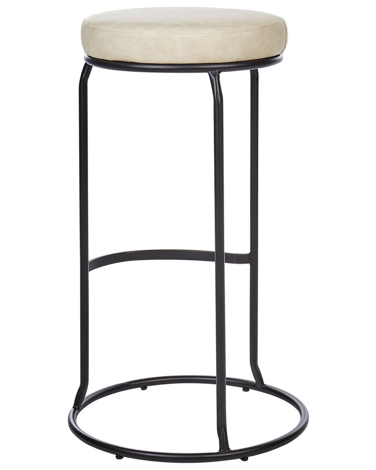 Set of 2 Faux Leather Bar Stool Light Beige MILROY | Beliani.co.uk
