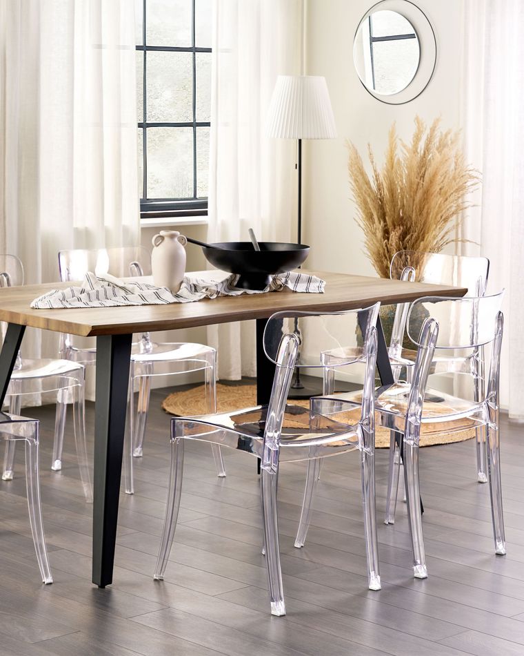 Set of 2 Dining Chairs Transparent COVINGTON | Beliani.co.uk