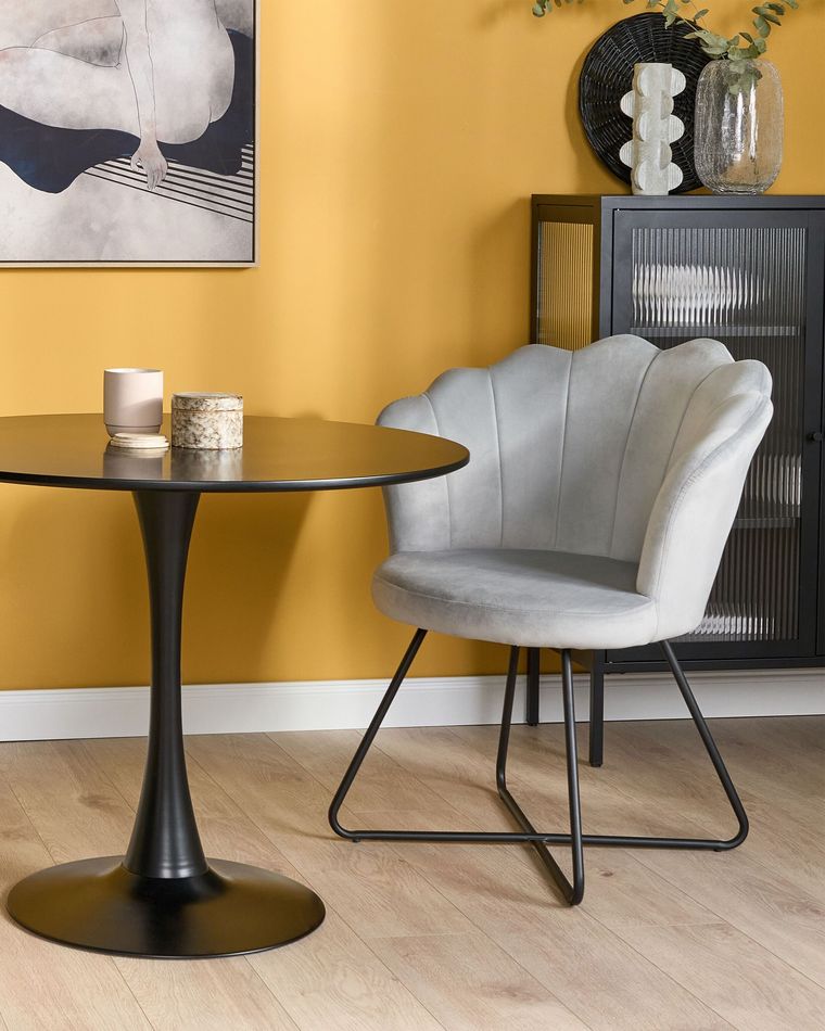 Lenestol i fløyel grå LOVELOCK | Beliani.no