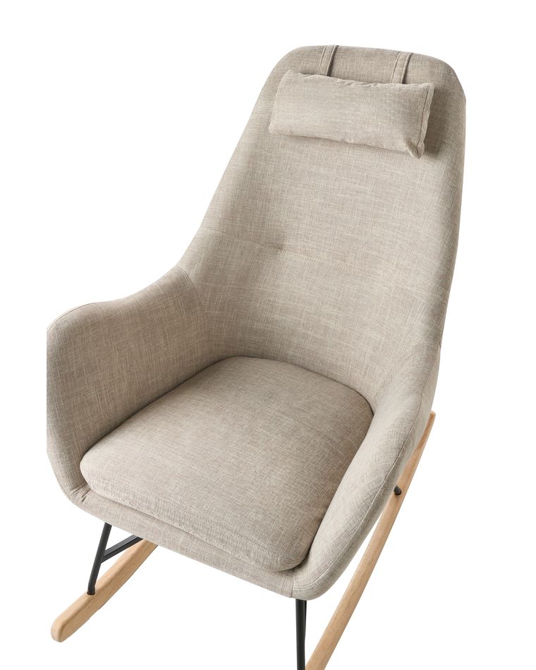 Fabric Rocking Chair Light Beige ARRIE | Beliani.co.uk