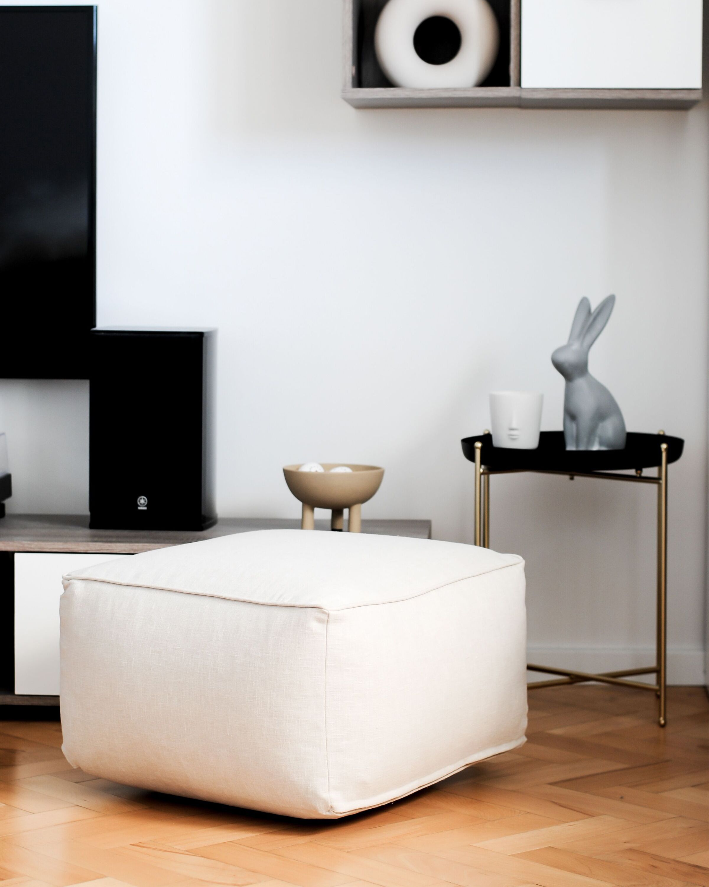 Pouffe Beige MUKKI | Beliani.co.uk