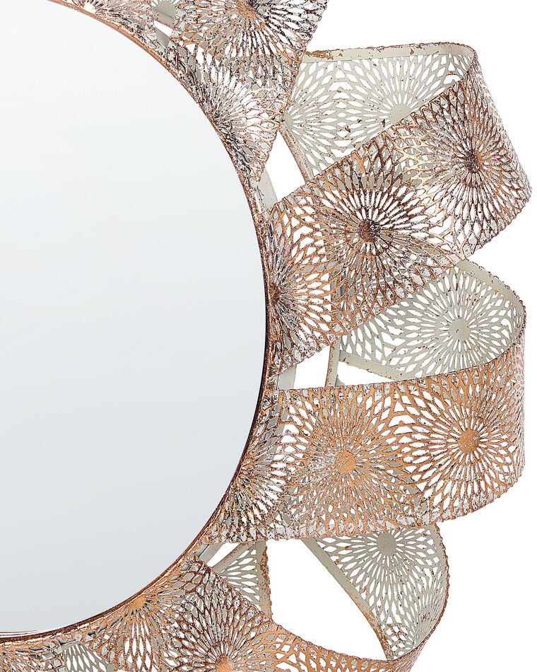 Wandspiegel weiß / kupfer rund ø54 cm MANGALORE | Beliani.at