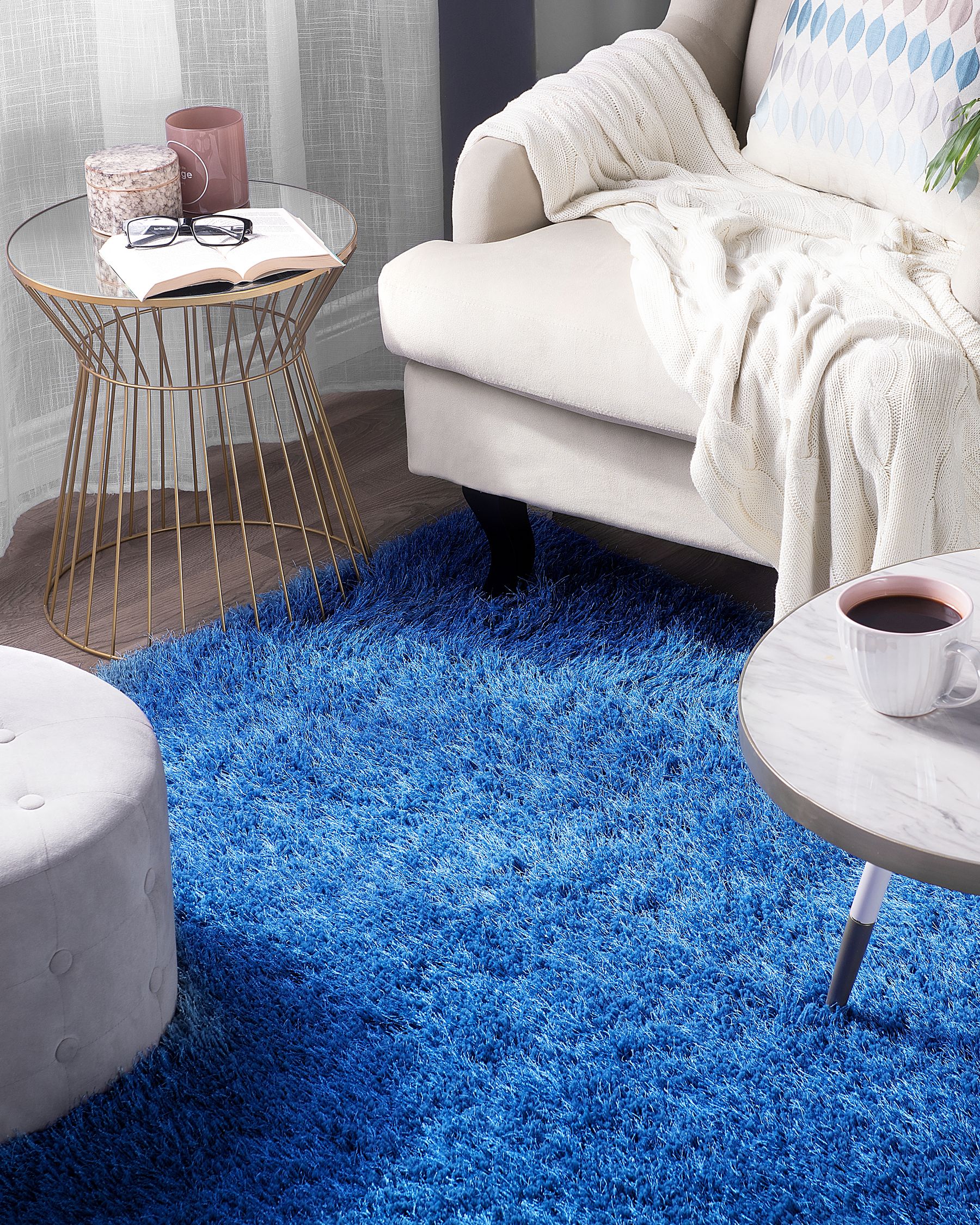 Teppich blau 160 x 230 cm Shaggy CIDE | Beliani.ch