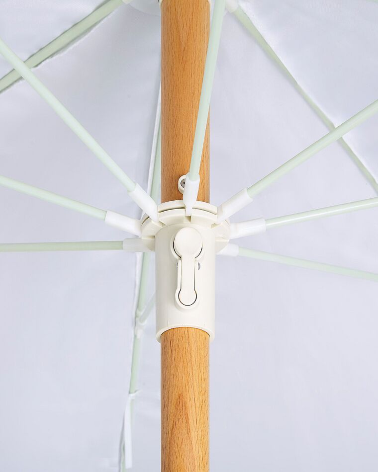 Parasol hvid/lyst bøgetræ ø 150 cm MONDELLO | Beliani.dk