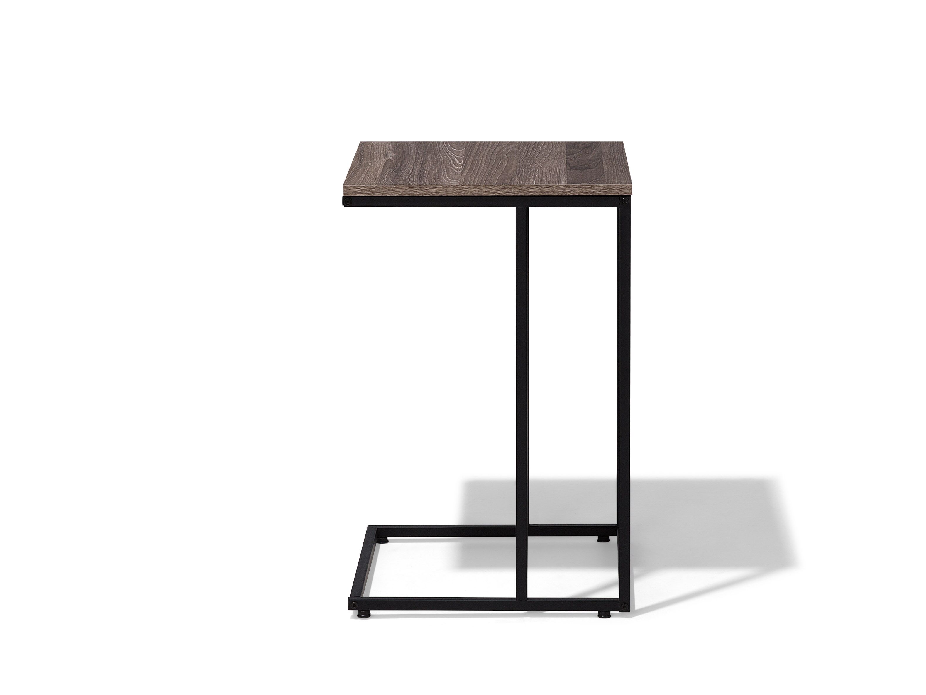 U-Shaped Side Table Taupe Wood with Black TROY | Beliani.co.uk