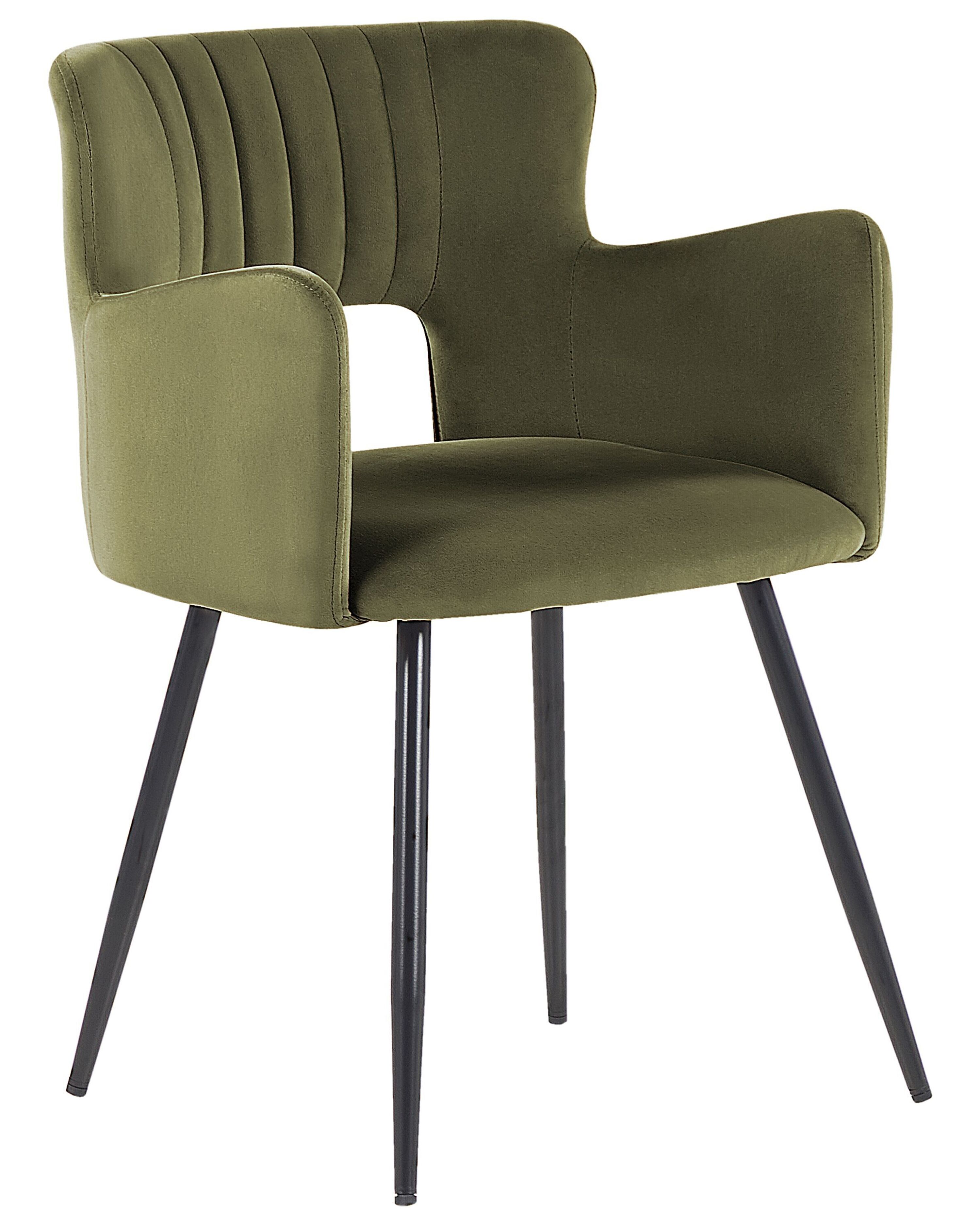 Set of 2 Velvet Dining Chairs Olive Green SANILAC | Beliani.co.uk
