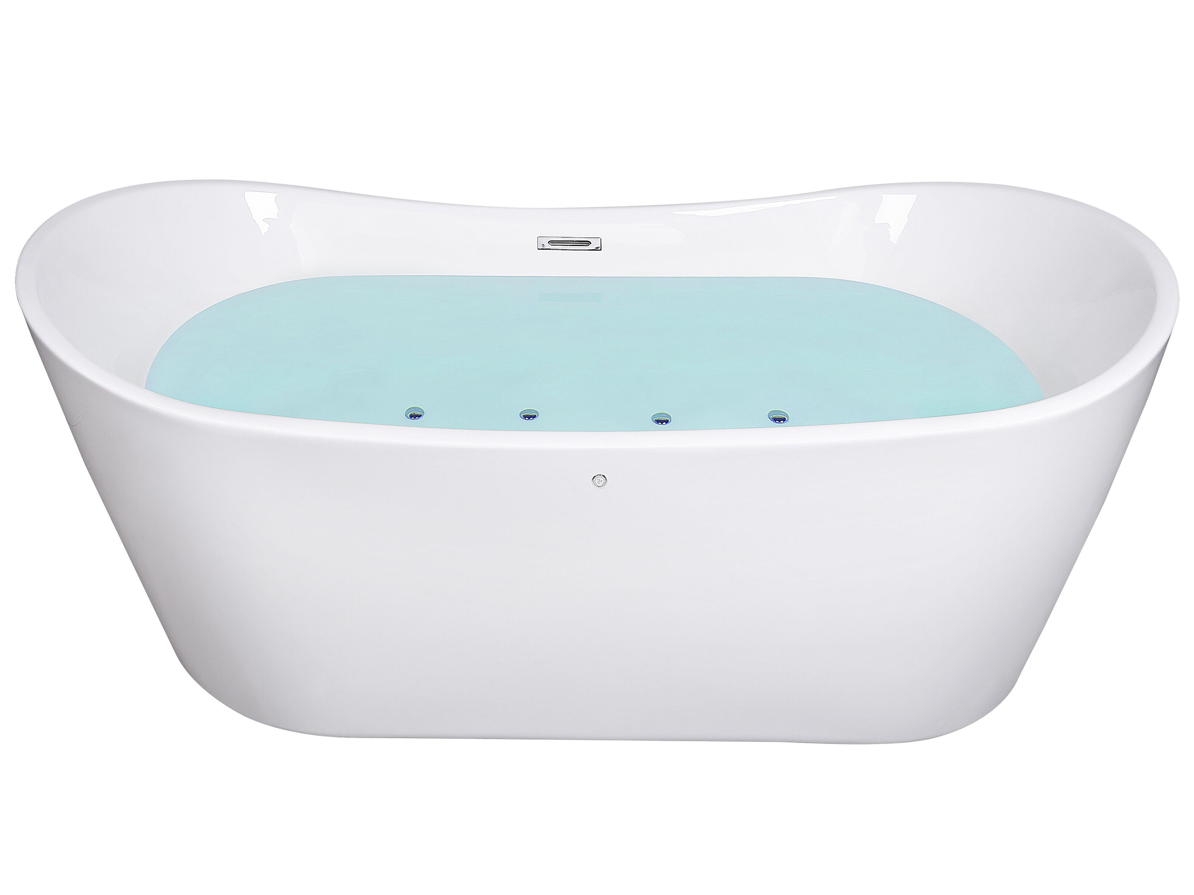 Freestanding Whirlpool Bath with LED 1680 x 800 mm White ANTIGUA ...
