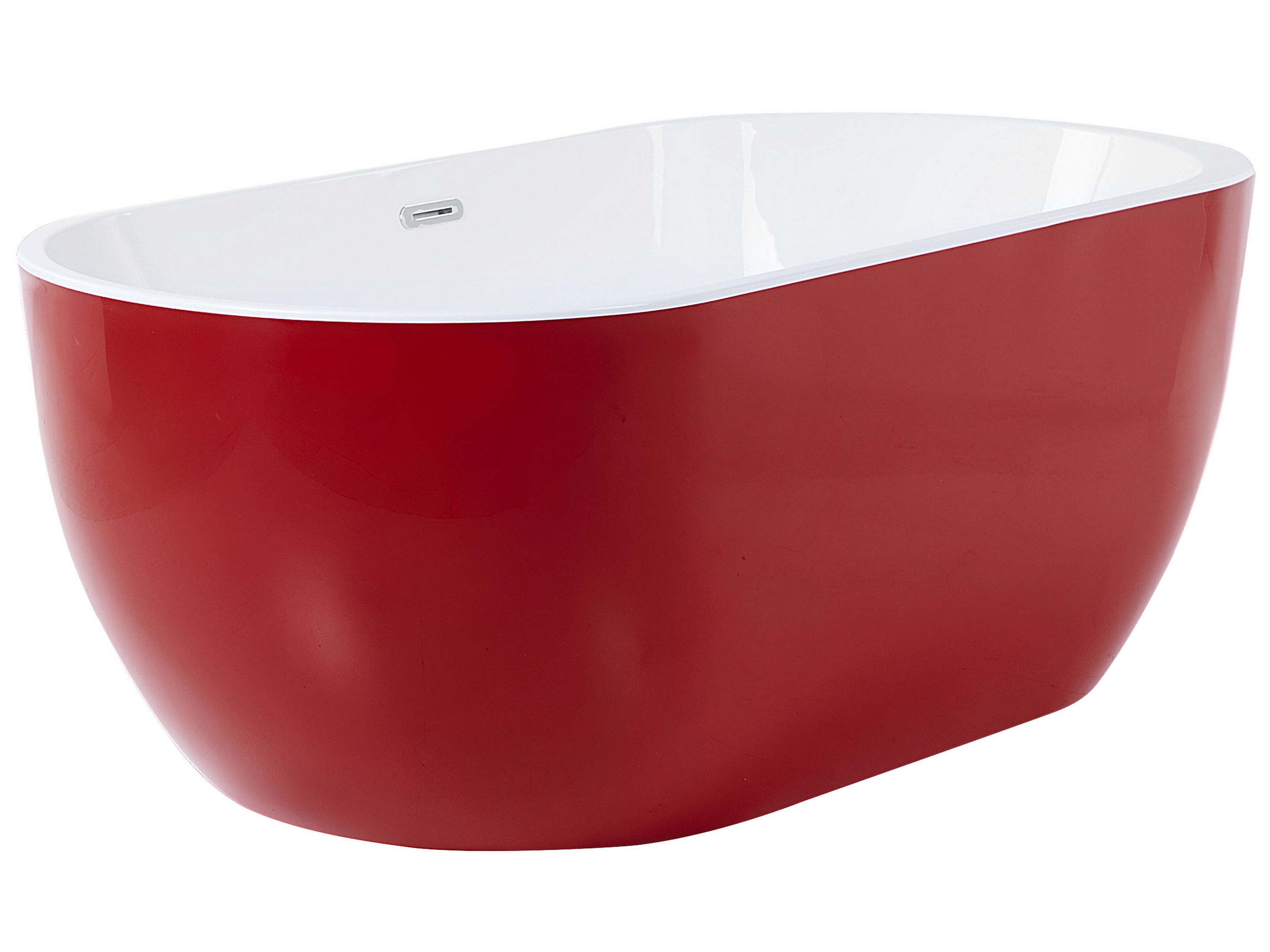 Freestanding Bath 1600 x 750 mm Red NEVIS | Beliani.co.uk