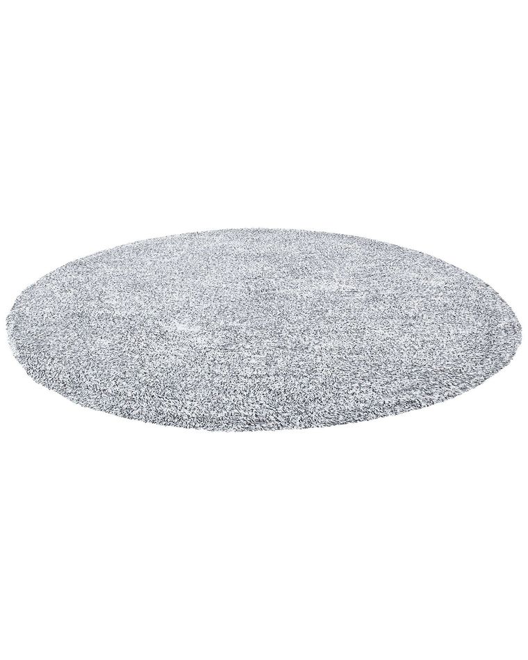 Shaggy Round Area Rug ⌀ 140 cm Salt and Pepper DEMRE | Beliani.co.uk