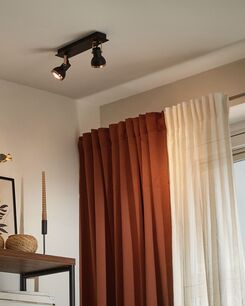 3 Light Spotlight Metal Bar Black and Copper BARO | Beliani.co.uk