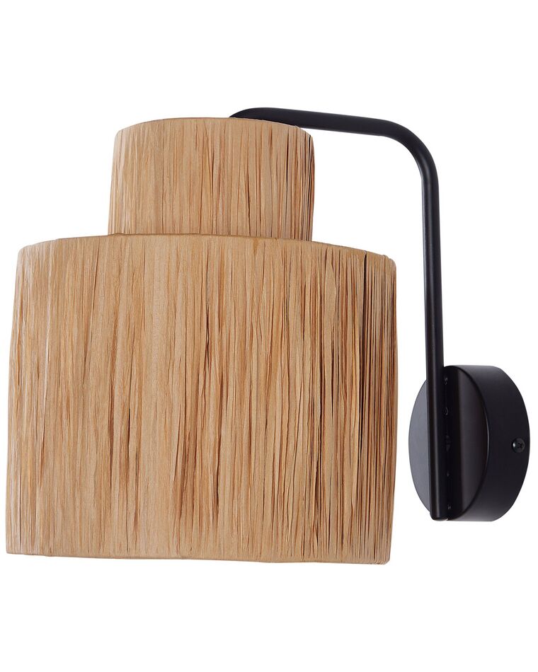 Set of 2 Raffia Wall Lamps Natural SHINFA | Beliani.co.uk