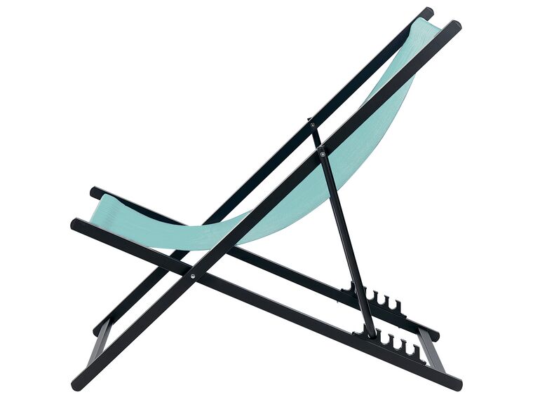 Folding Deck Chair Turquoise and Black LOCRI II | Beliani.co.uk