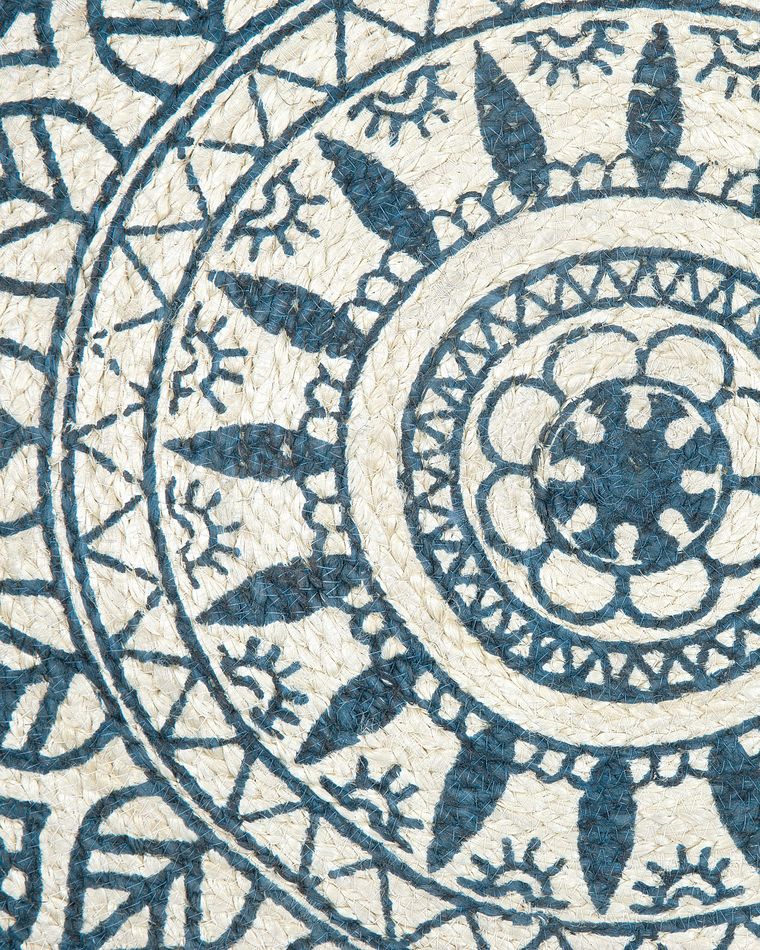 Round Jute Area Rug ⌀ 120 cm Blue ANADERE | Beliani.co.uk