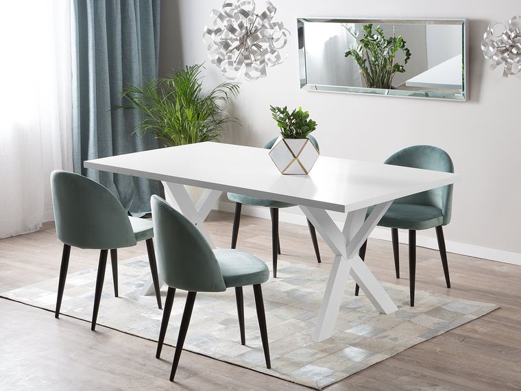 Dining Table 180 x 100 cm White LISALA | Beliani.co.uk