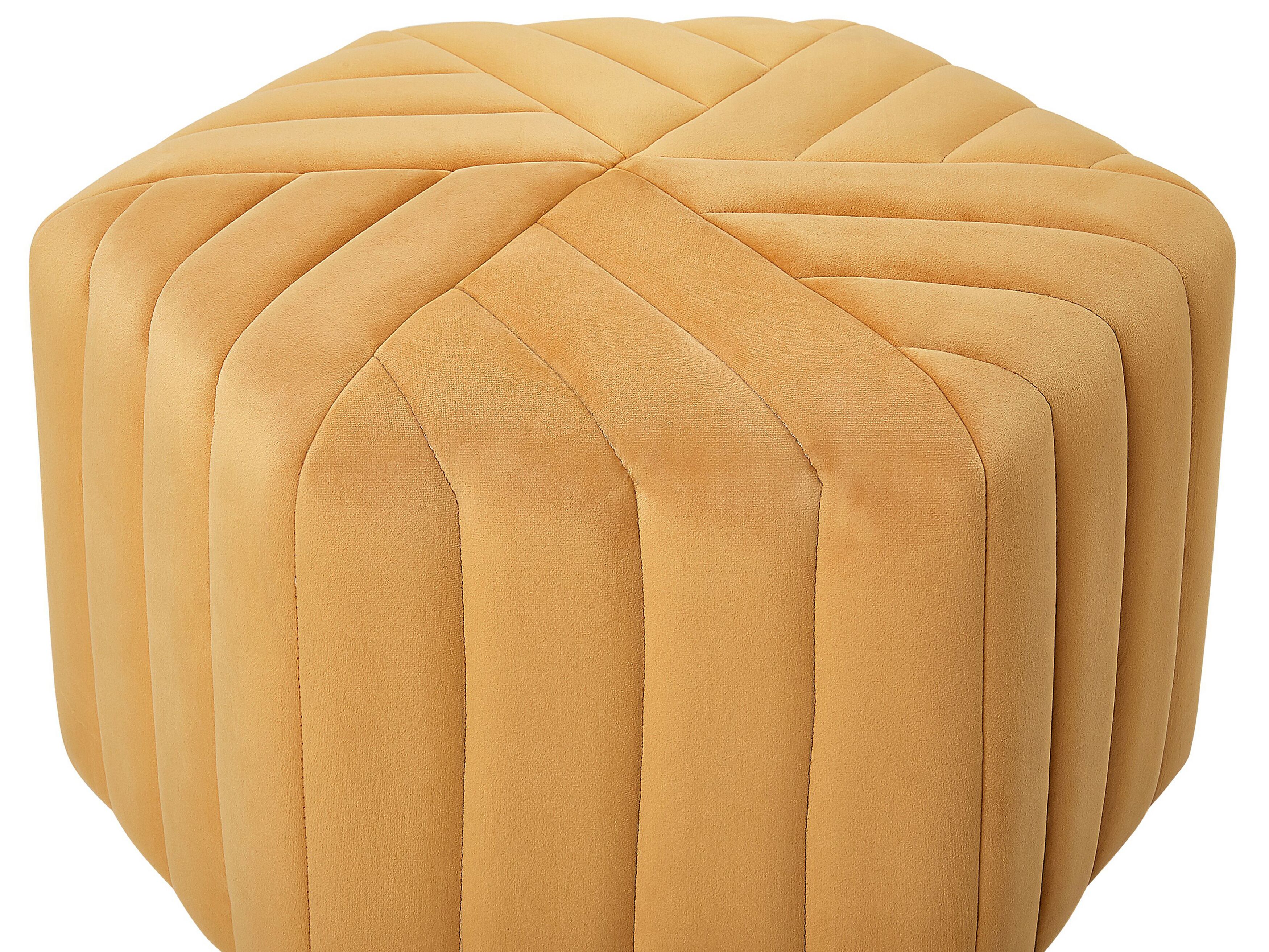 Velvet Pouffe Yellow MURIETTA | Beliani.co.uk