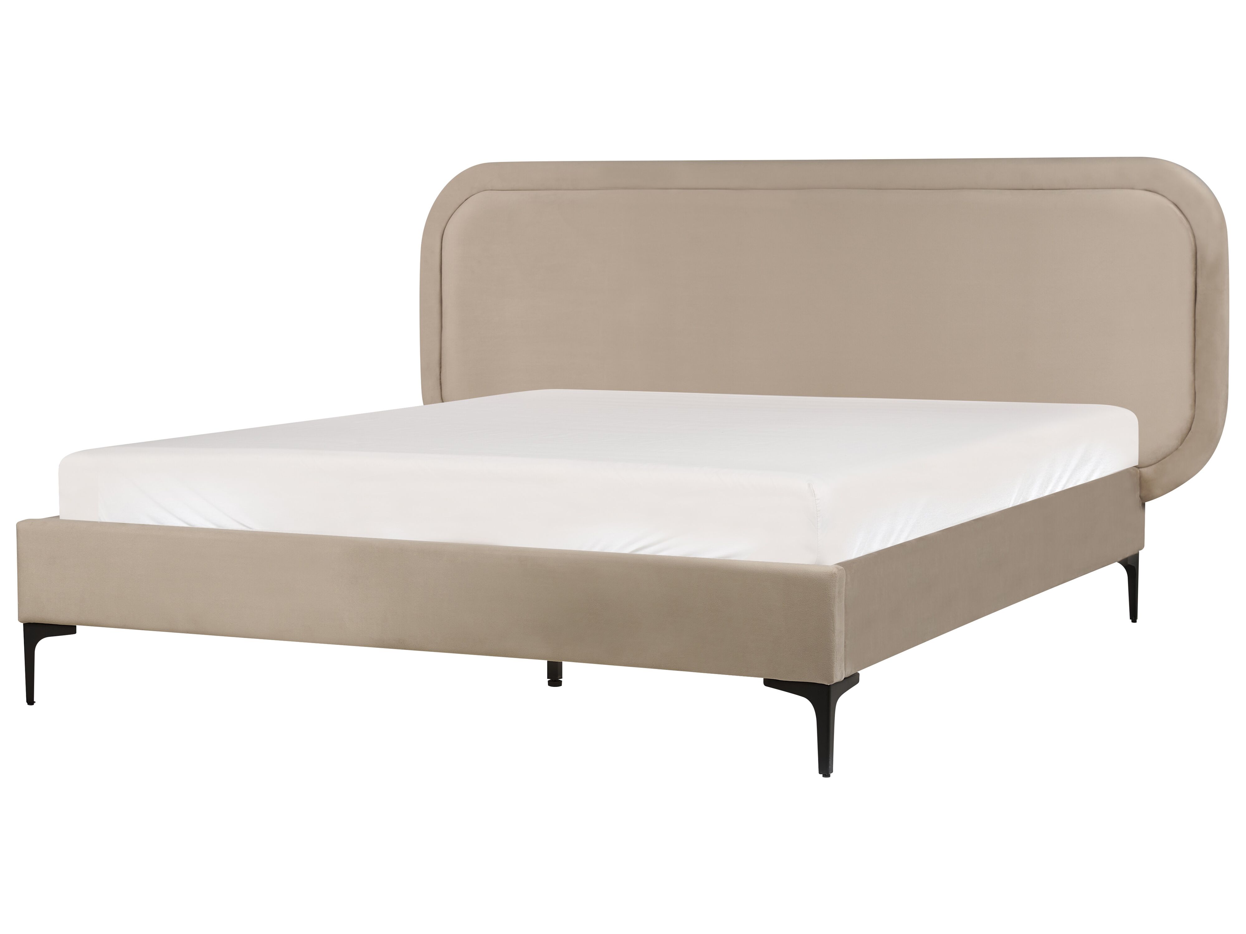Seng 140x200 cm velour beige SUZETTE | Beliani.dk