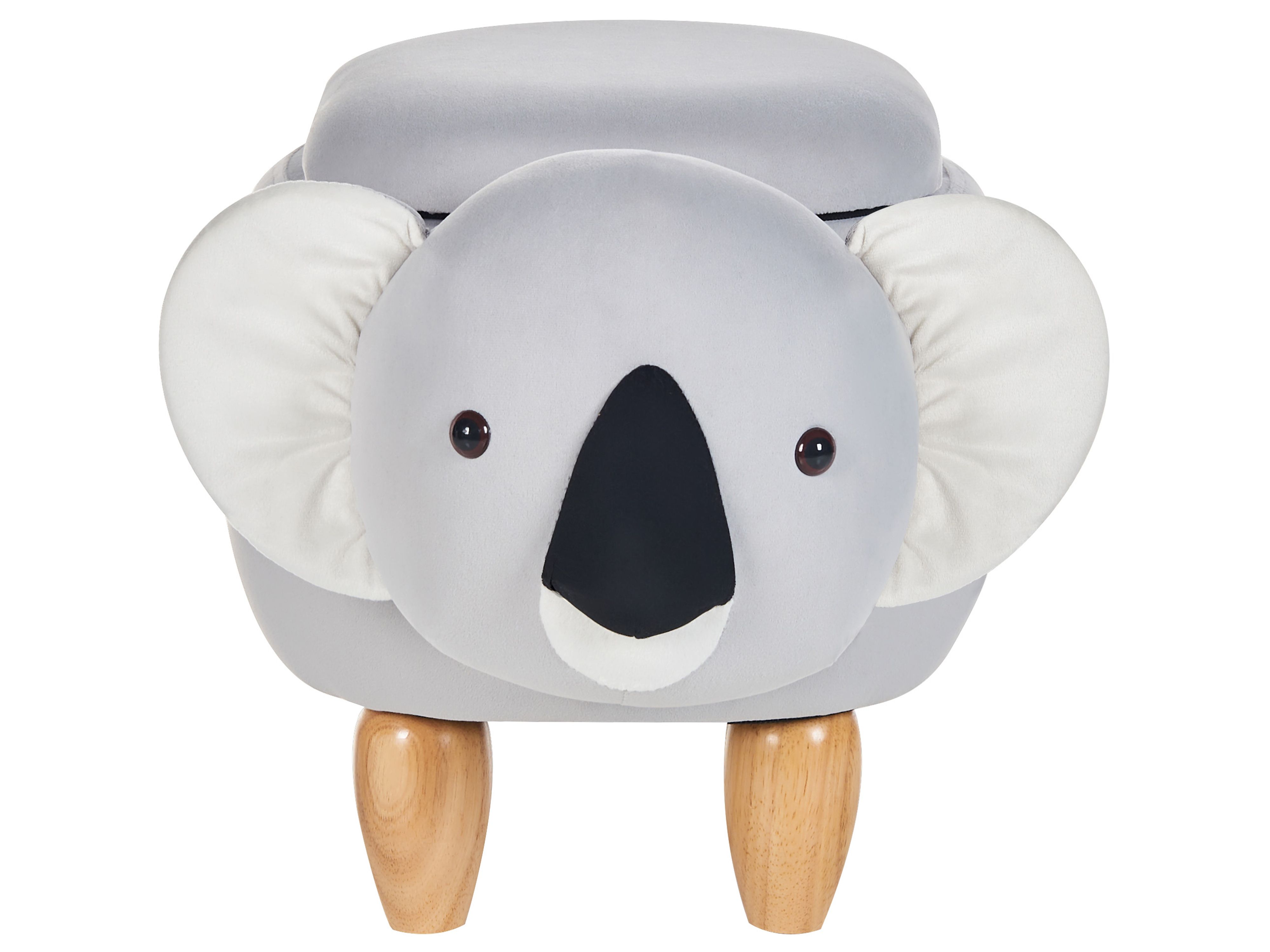 Velvet Storage Animal Stool Grey COALA | Beliani.co.uk