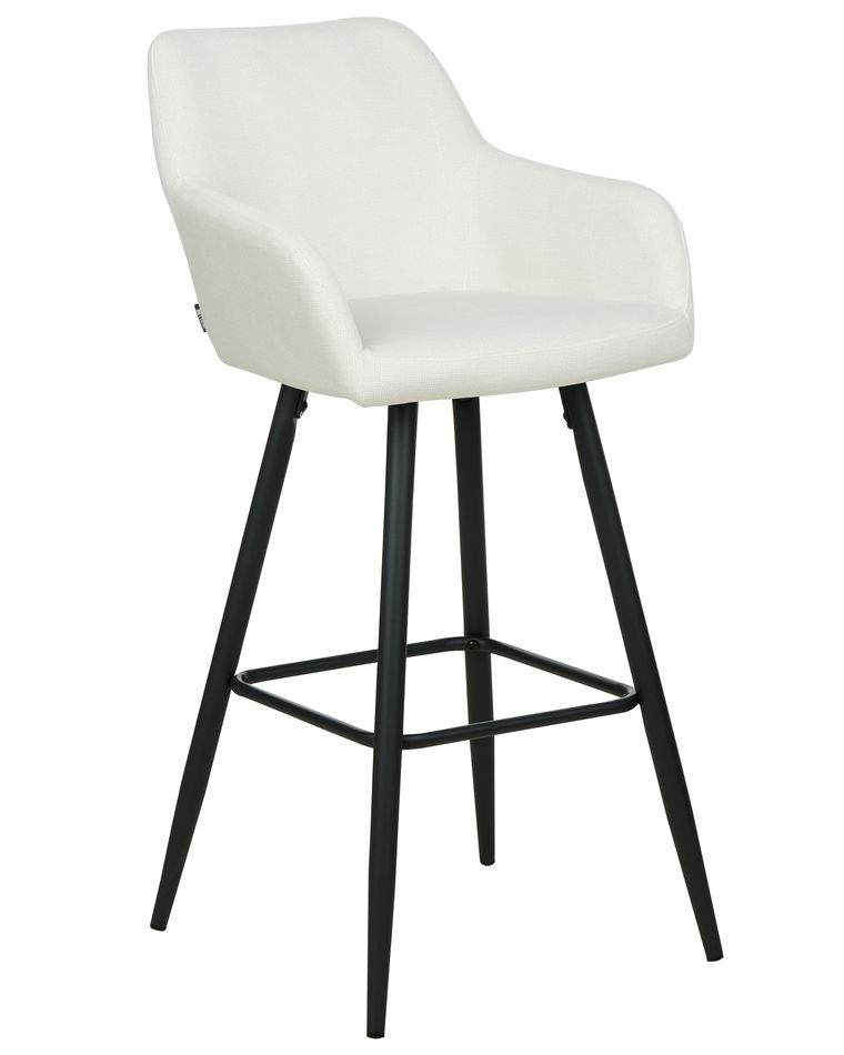 Sett med 2 barstoler fløyel off-white CASMALIA | Beliani.no