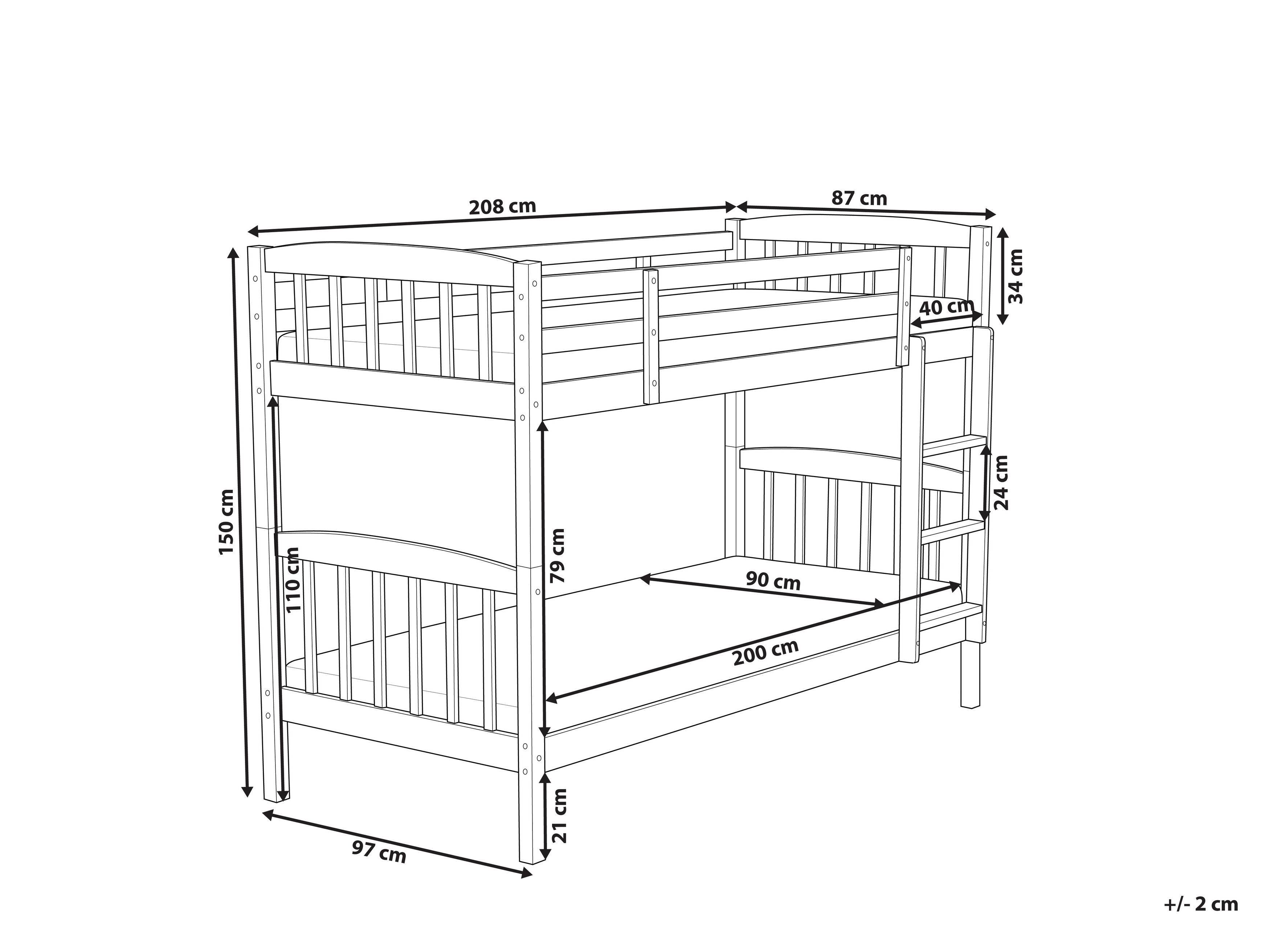 Wooden EU Single Size Bunk Bed White REVIN | Beliani.co.uk