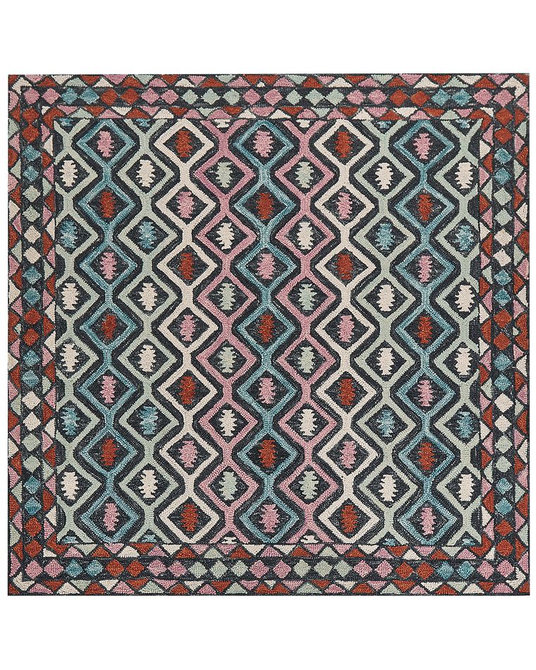 Wool Area Rug 200 x 200 cm Multicolour HAYMANA | Beliani.co.uk