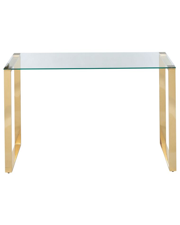 Glass Top Console Table Gold TILON | Beliani.co.uk