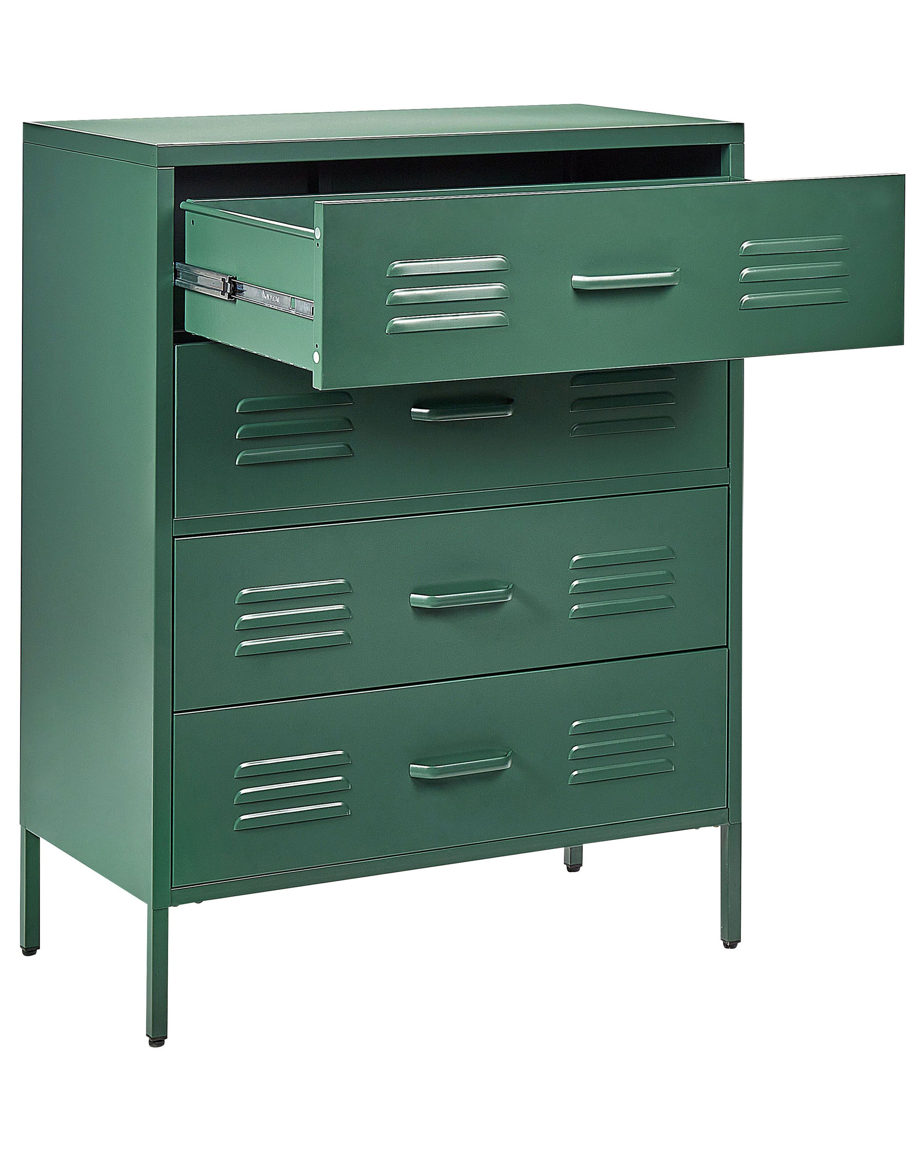 Commode à 4 tiroirs en métal vert foncé ENAGO | Beliani.fr