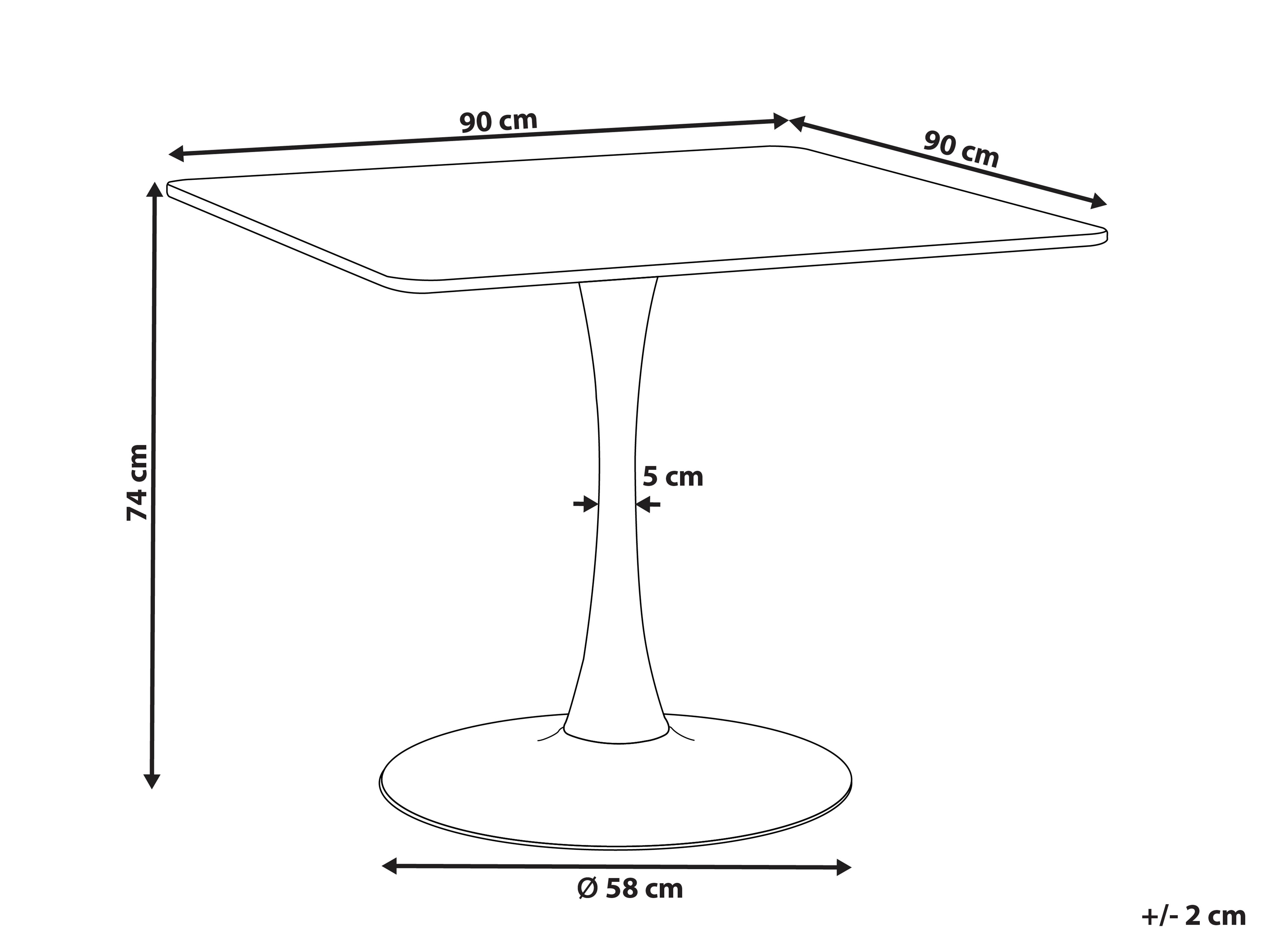 Dining Table 90 x 90 cm Light Wood with Black BOCA | Beliani.co.uk