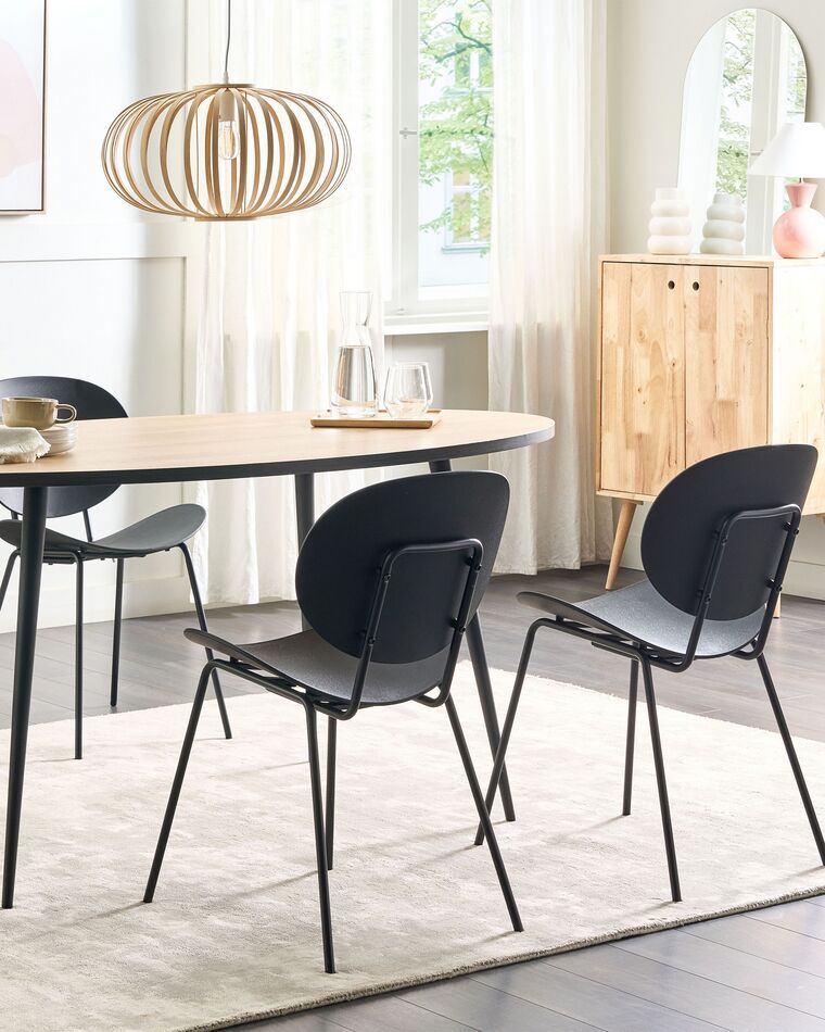 Sett med 2 spisestoler svart SHONTO | Beliani.no