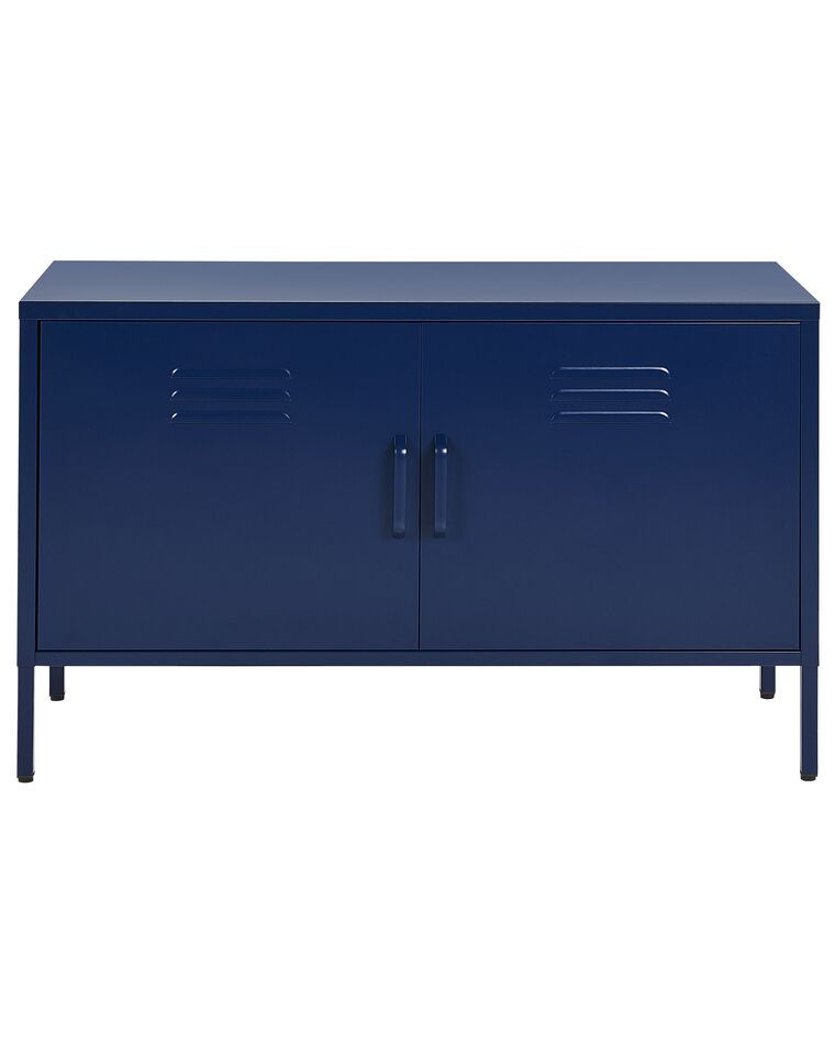 2 Door Metal Sideboard Navy Blue URIA | Beliani.co.uk