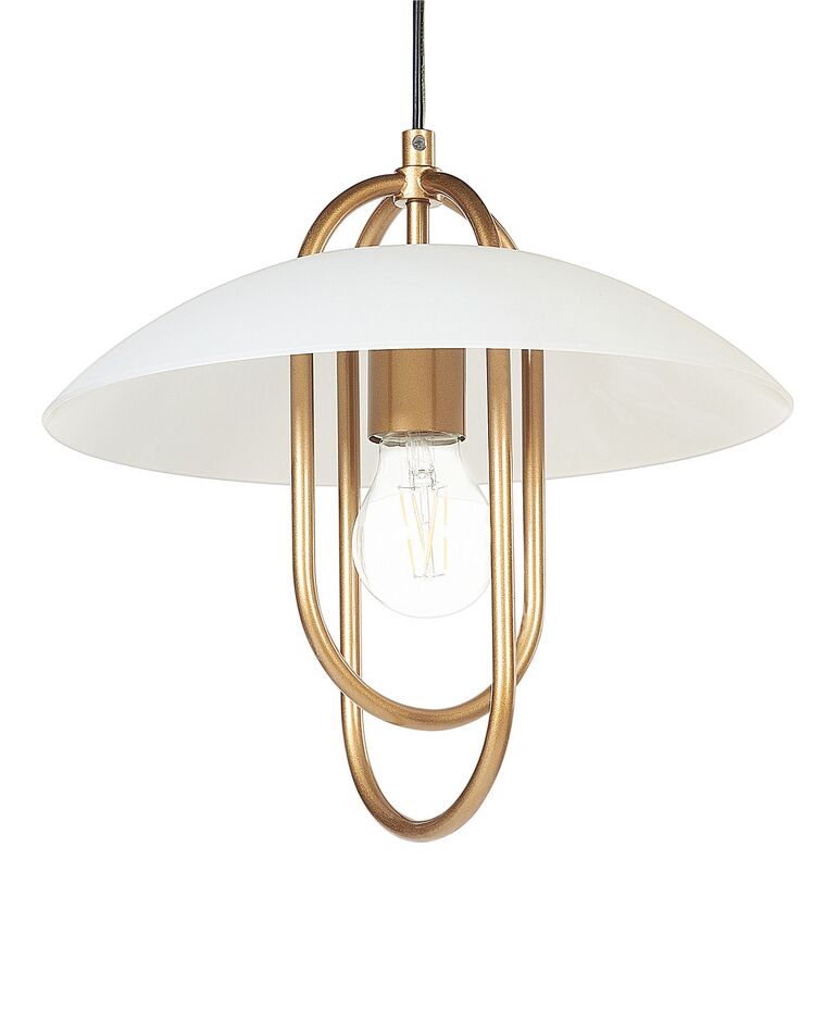 Candeeiro suspenso para 3 lâmpadas em metal dourado NATTAI | Beliani.pt