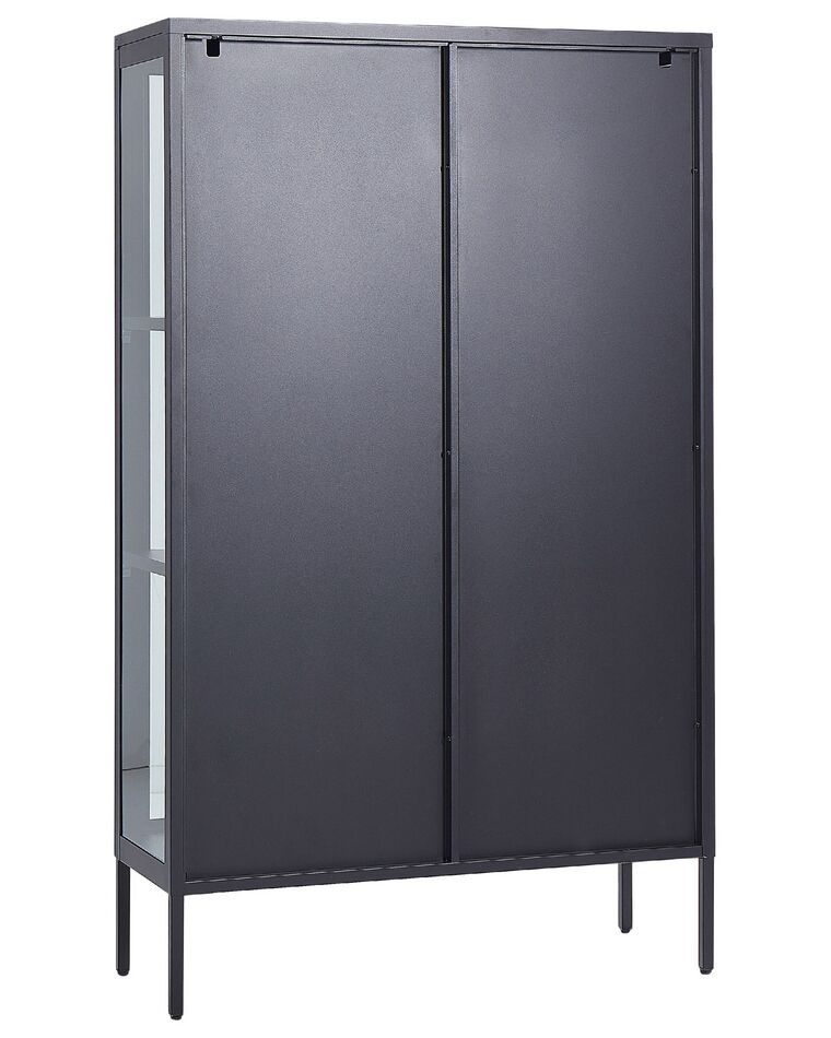 Vitrineskab sort stål H 150 cm NASH | Beliani.dk