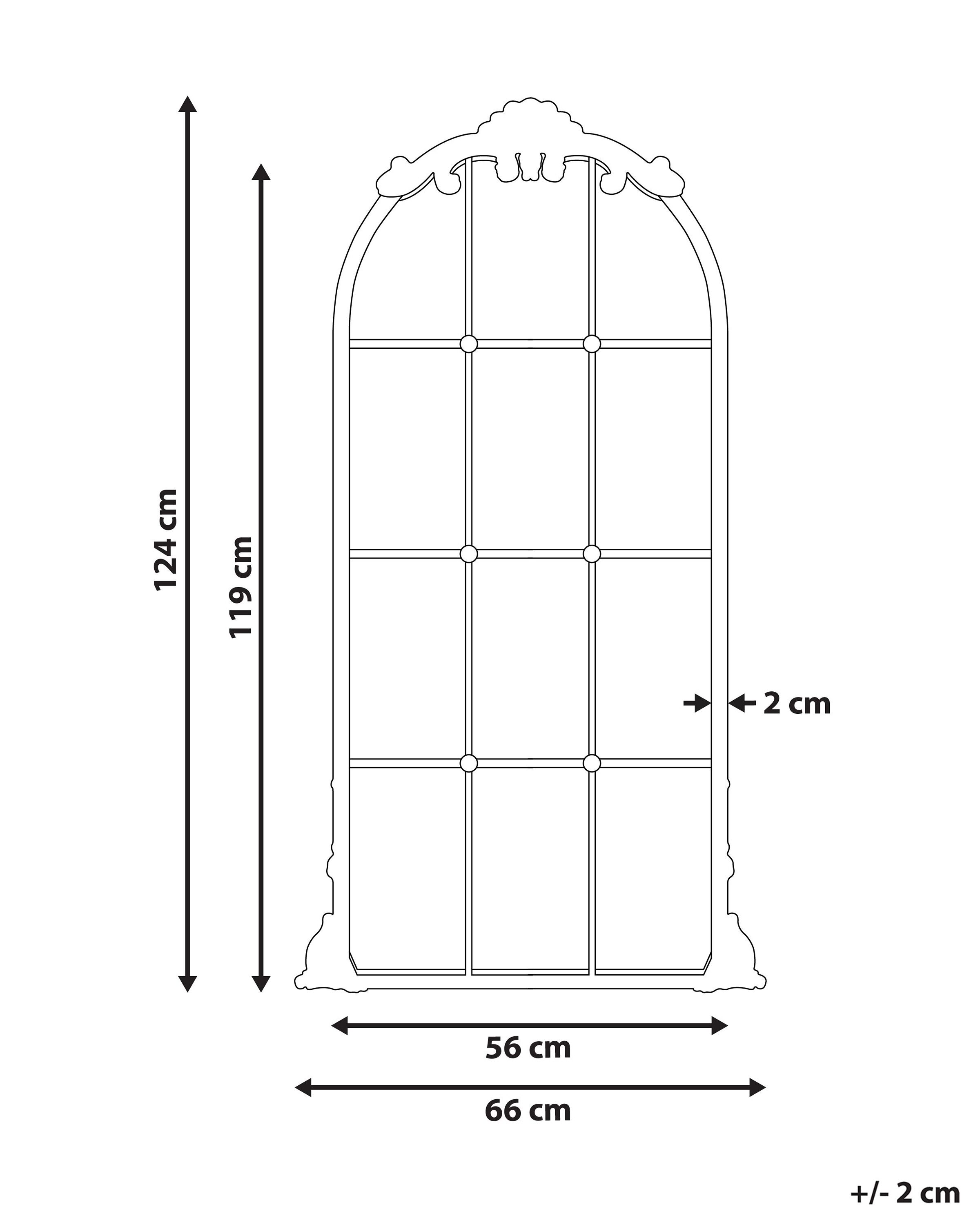 Metal Window Wall Mirror 66 x 124 cm Gold NOIDAN | Beliani.co.uk